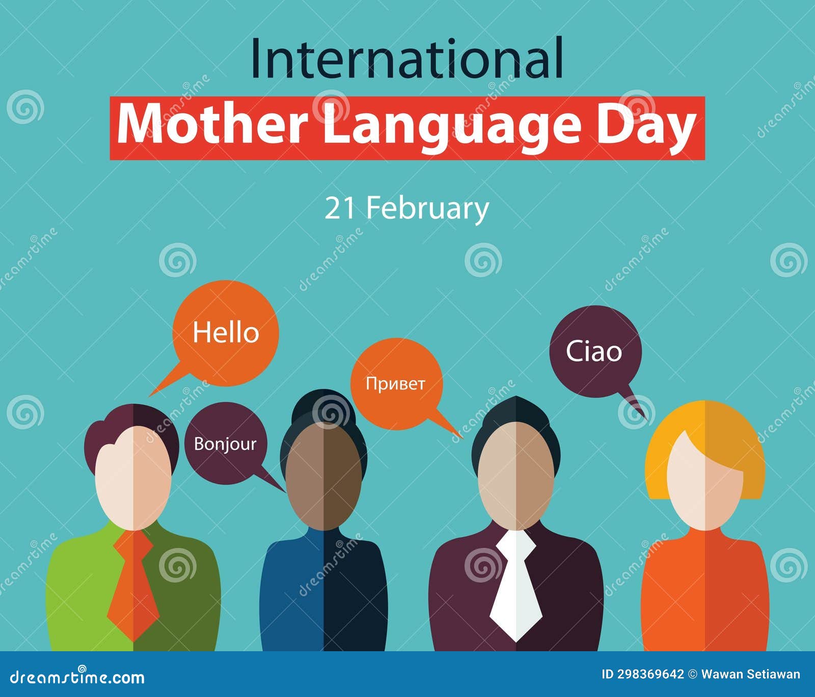 Illustration Vector Graphic of Four Office Employees Communicate in ...