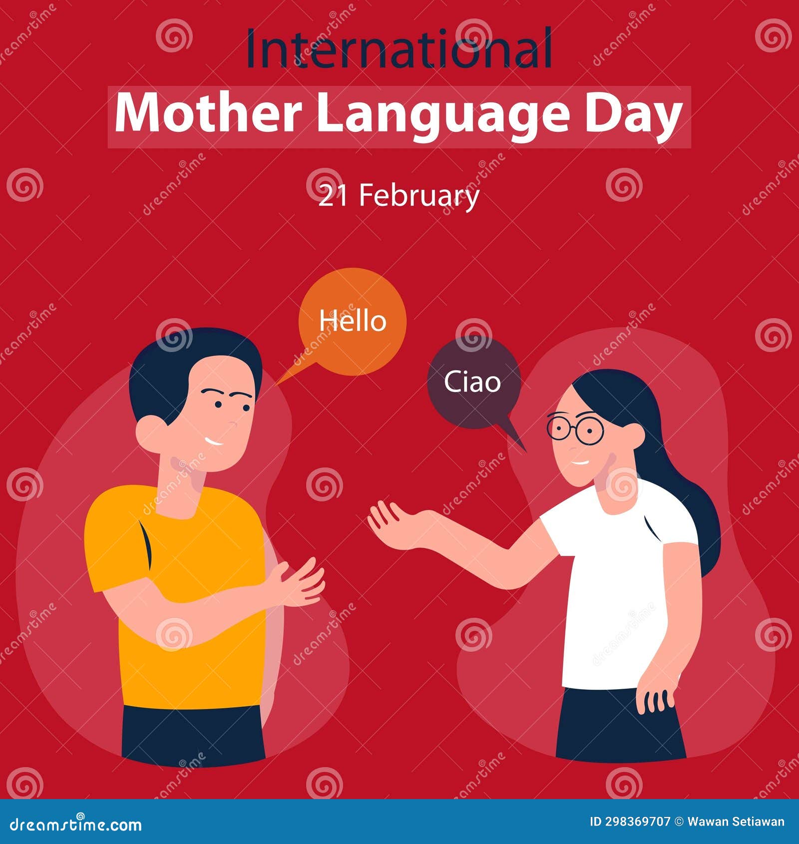 Illustration Vector Graphic of a Young Couple is Communicating in ...