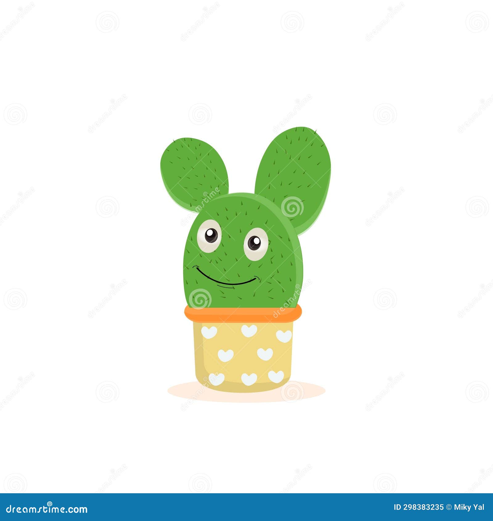 Cartoon Cute Cactus Mascot, Potted Cactus Characters with Different ...