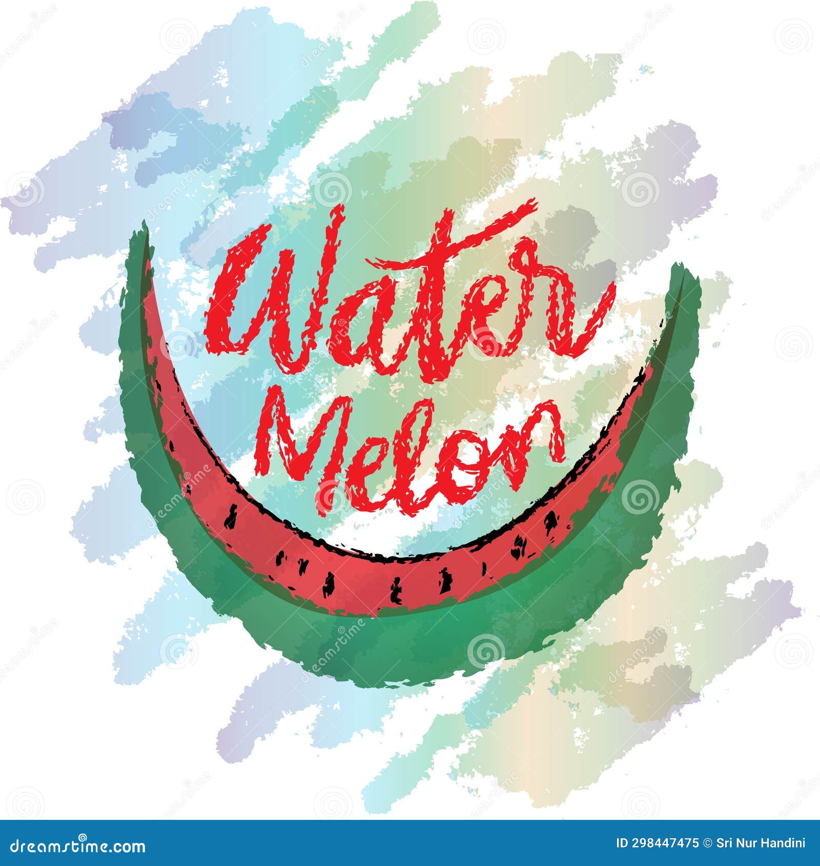 Watermelon. Hand lettering stock illustration. Illustration of healthy ...