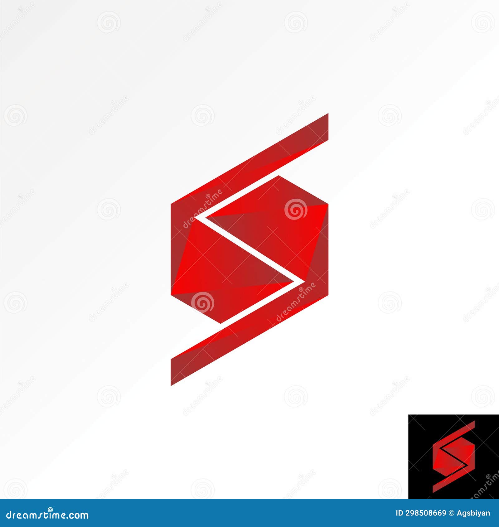 Unique Initial Letter S Font Cut Hexagon. Related To Monogram ...