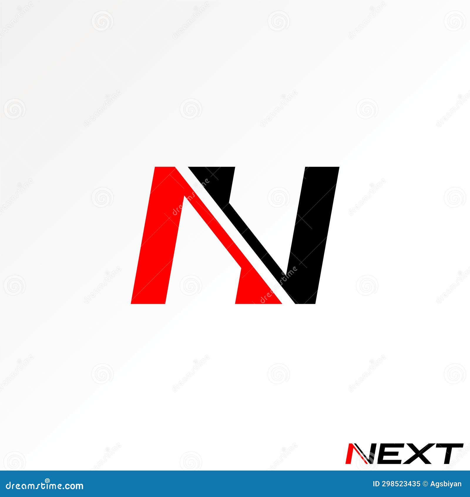 Unique Simple Initial Letter N Font with Line Cutting. Related Monogram ...