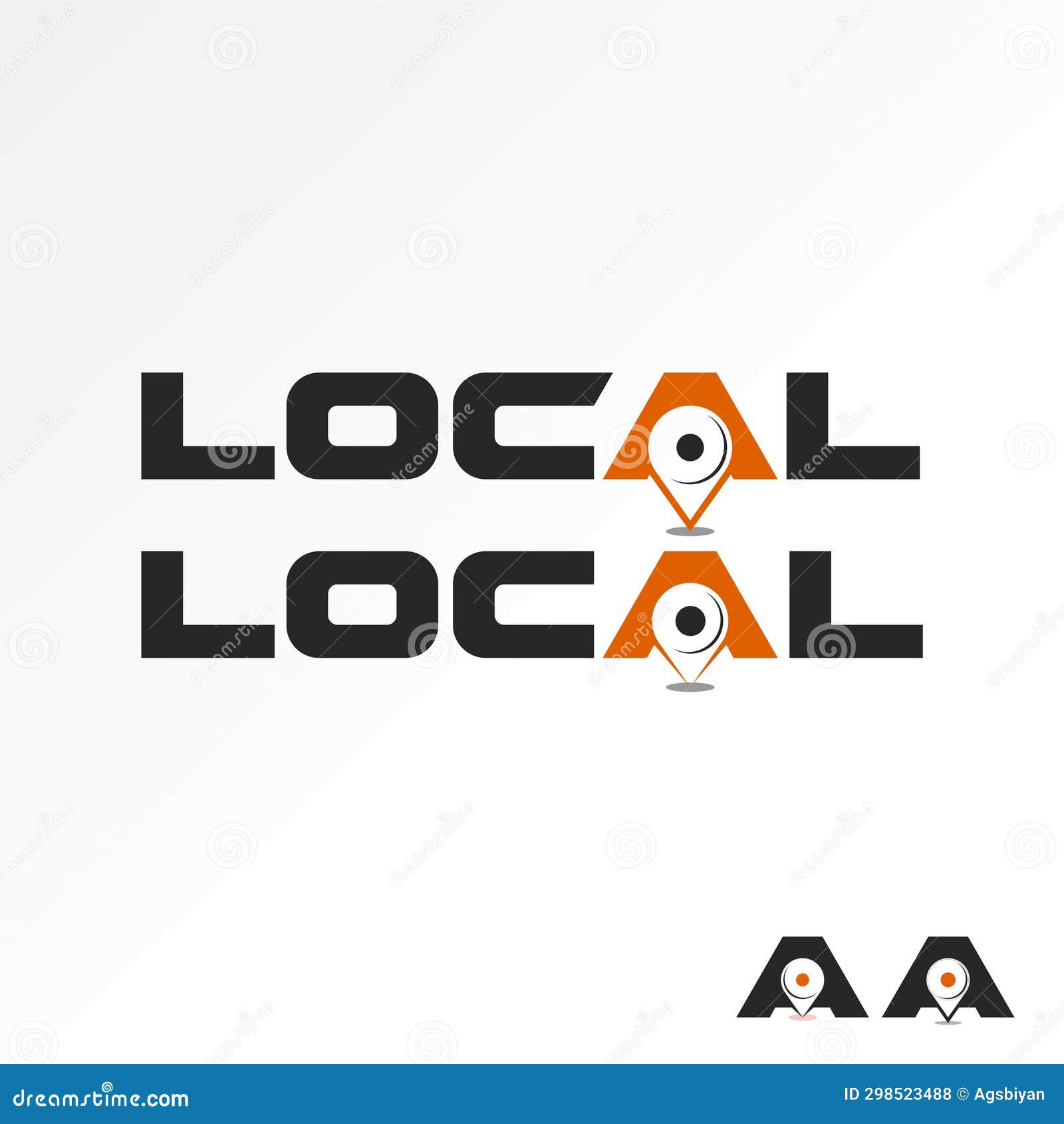Word LOCAL with Point Symbol on Initial a Font. Related To Monogram ...