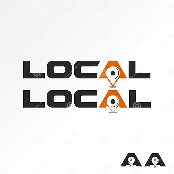 Word LOCAL with Point Symbol on Initial a Font. Related To Monogram ...