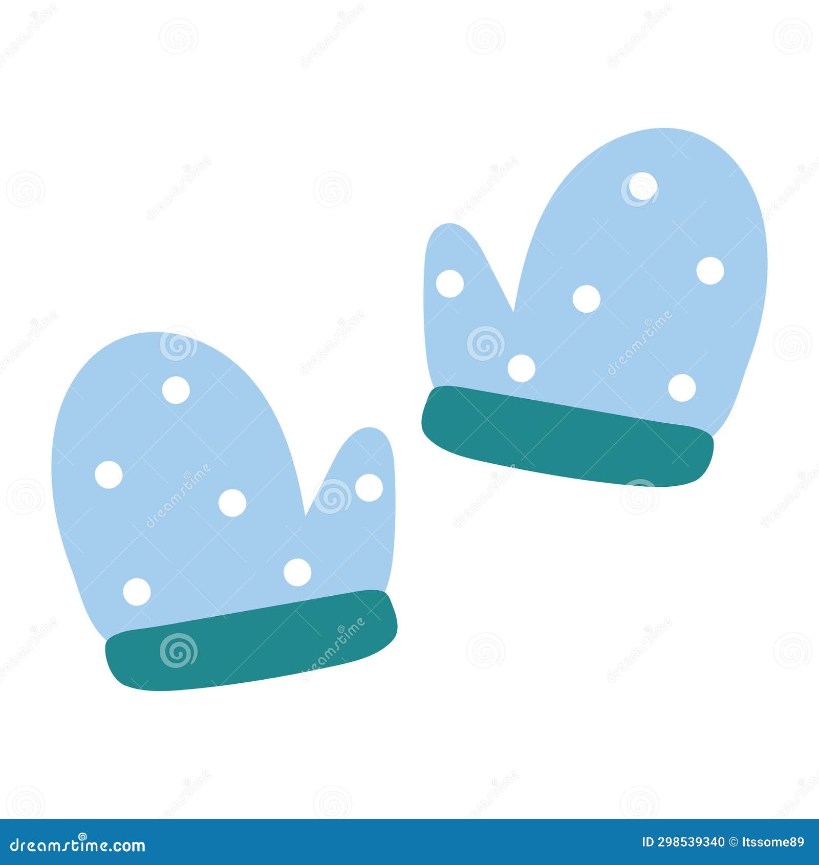 Hand Drawing Cartoon Cute Gloves for Winter Stock Vector - Illustration ...