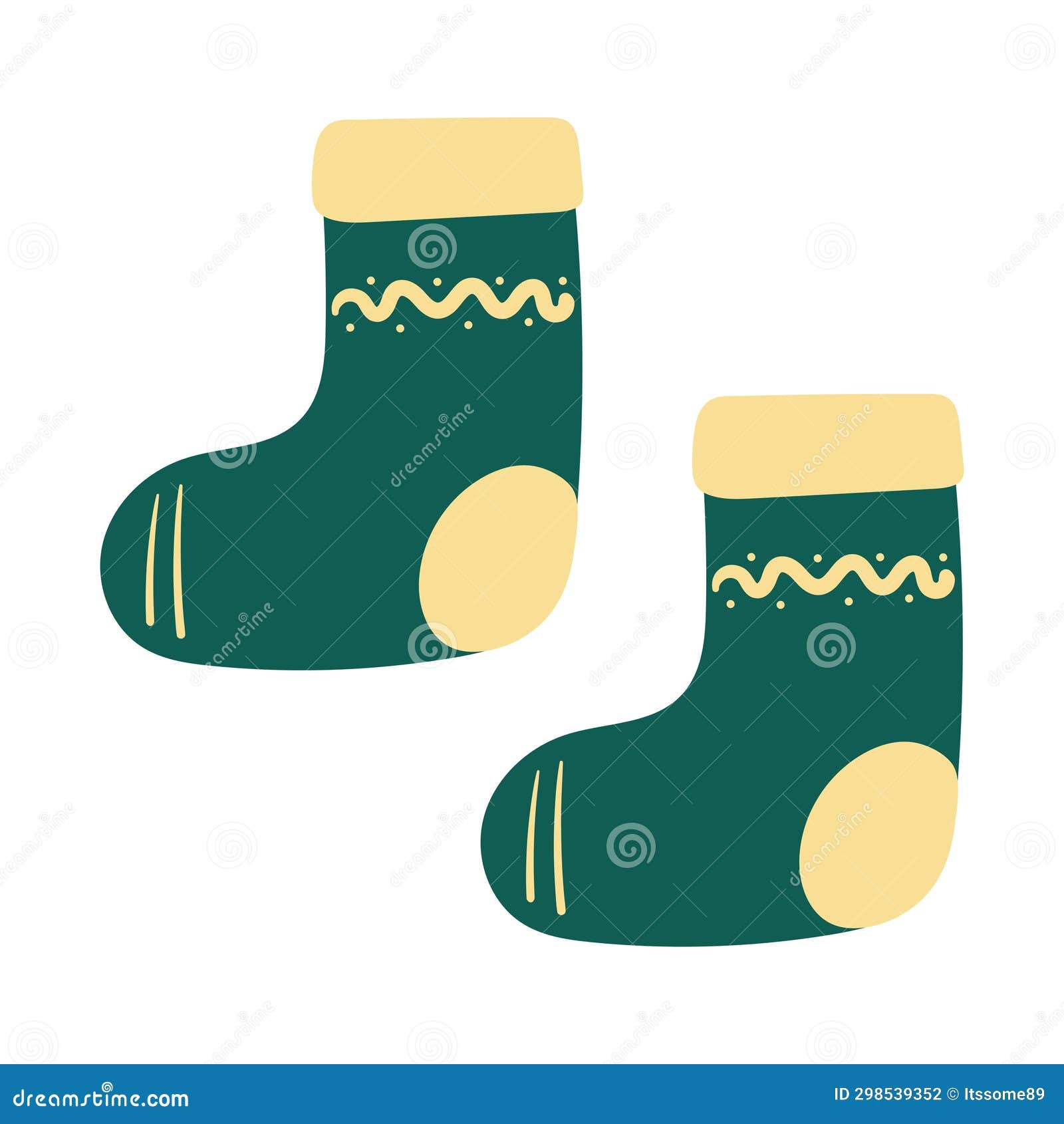 Hand Drawing Cartoon Cute Socks for Winter Stock Illustration ...
