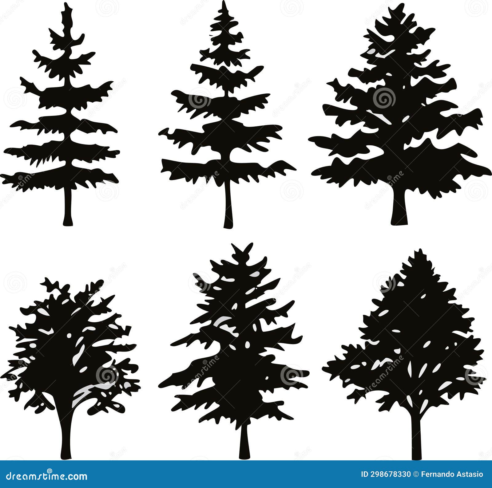 Collection of Winter Tree Silhouettes Separated from the Background ...