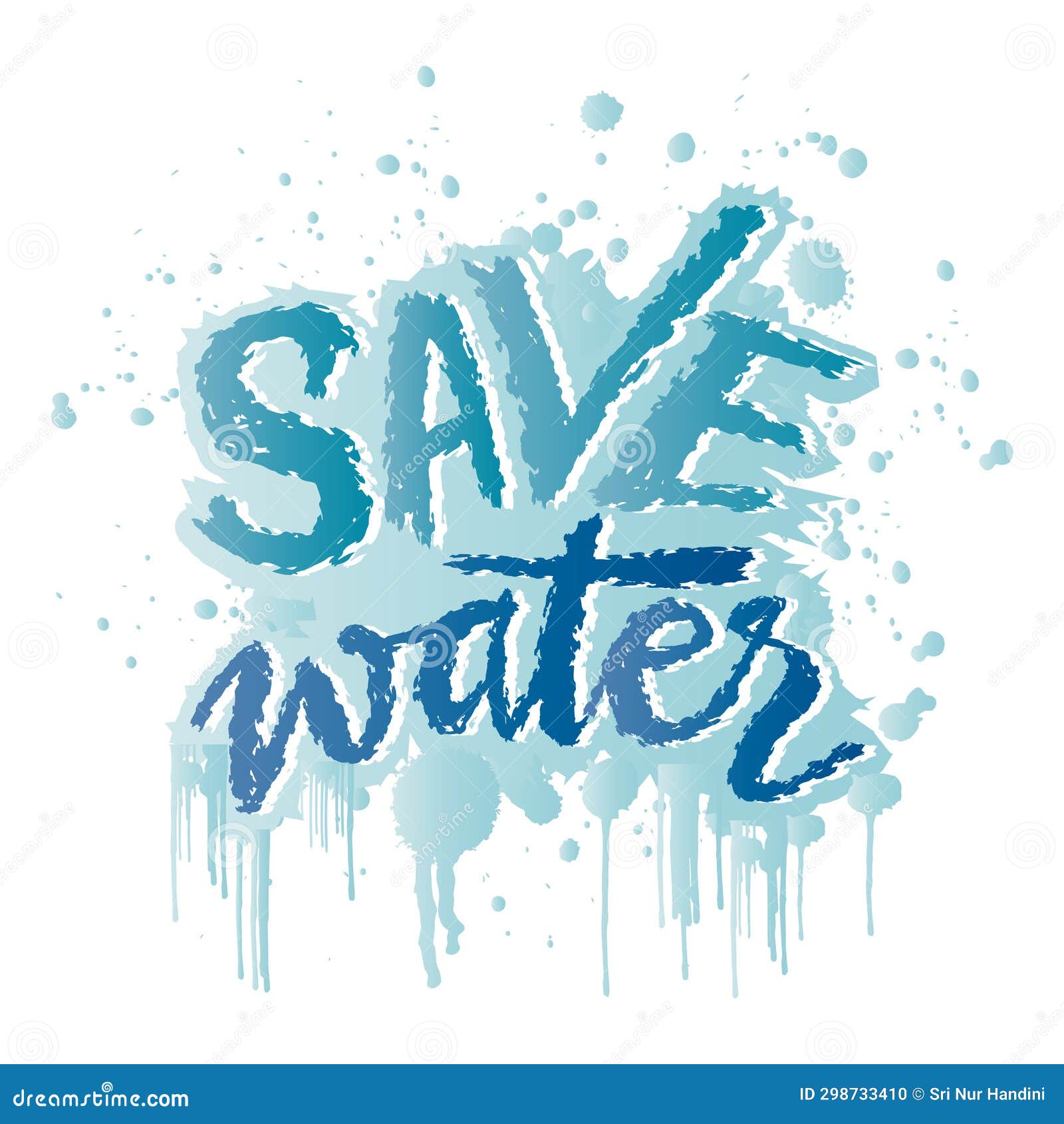 Save Water. Hand Drawn Lettering Stock Illustration - Illustration of ...