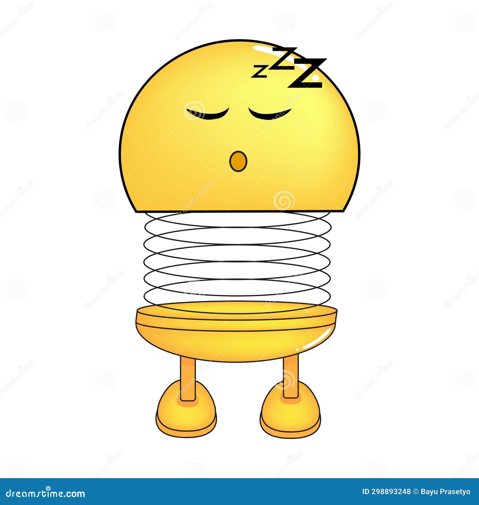 Vector Illustration of Spiral Emoticon with Body and Legs. Sleeping ...