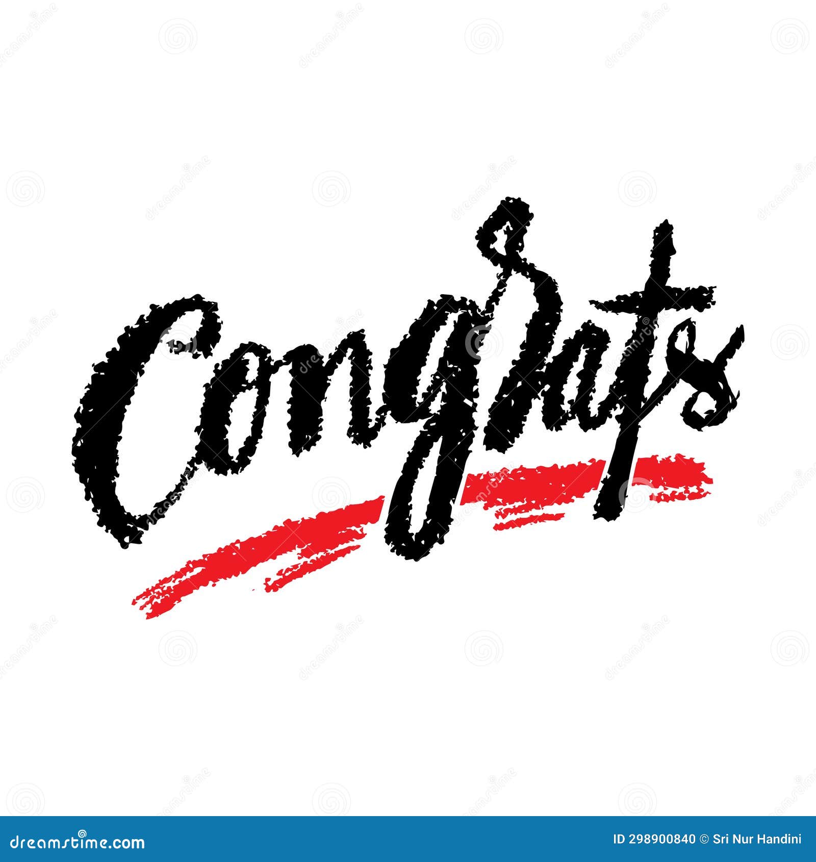 Congrats - Handwritten Lettering On Watercolor Splash Vector ...