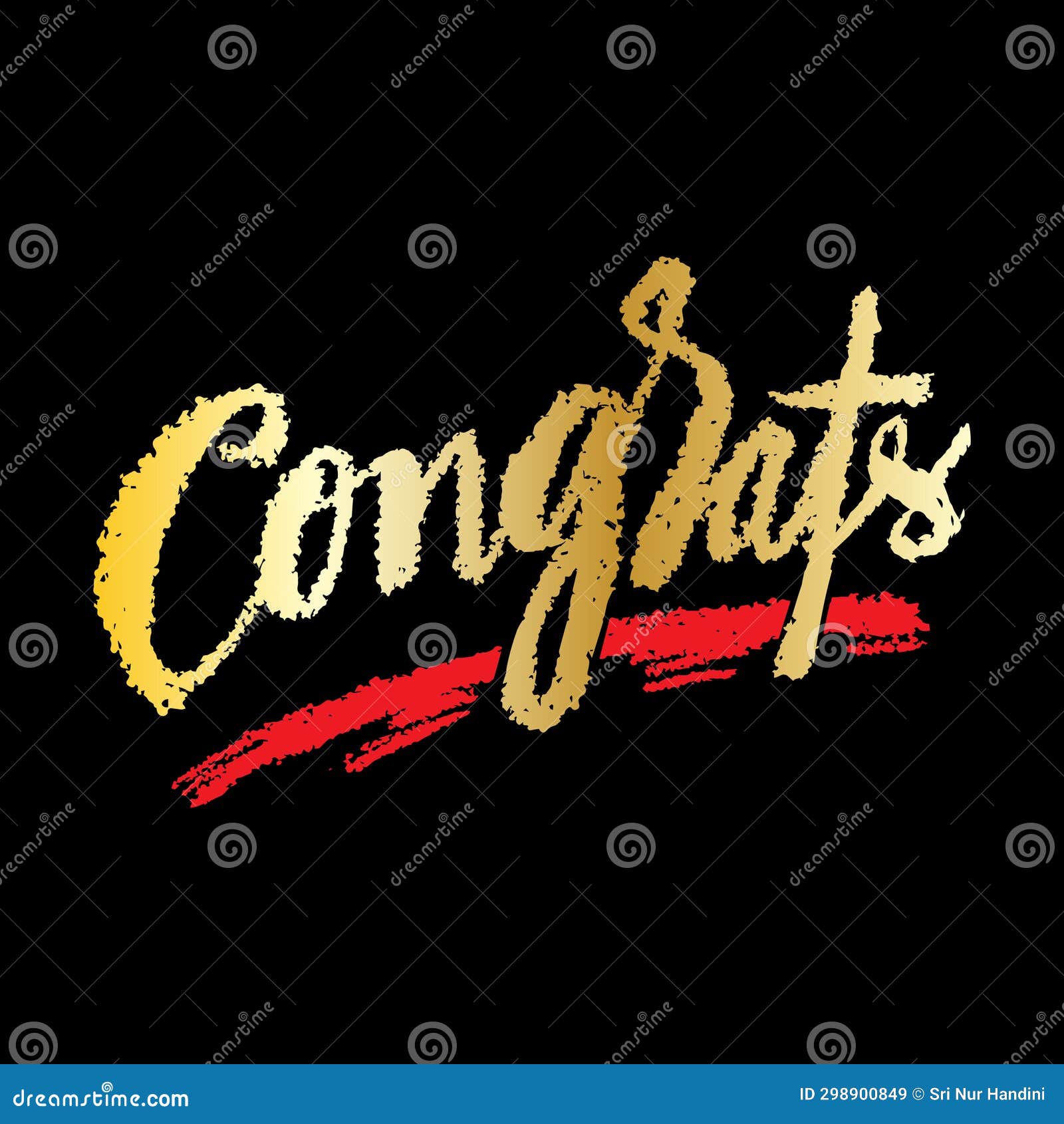 Congrats. Gold Color. Handwritten Modern Calligraphy Lettering Stock ...