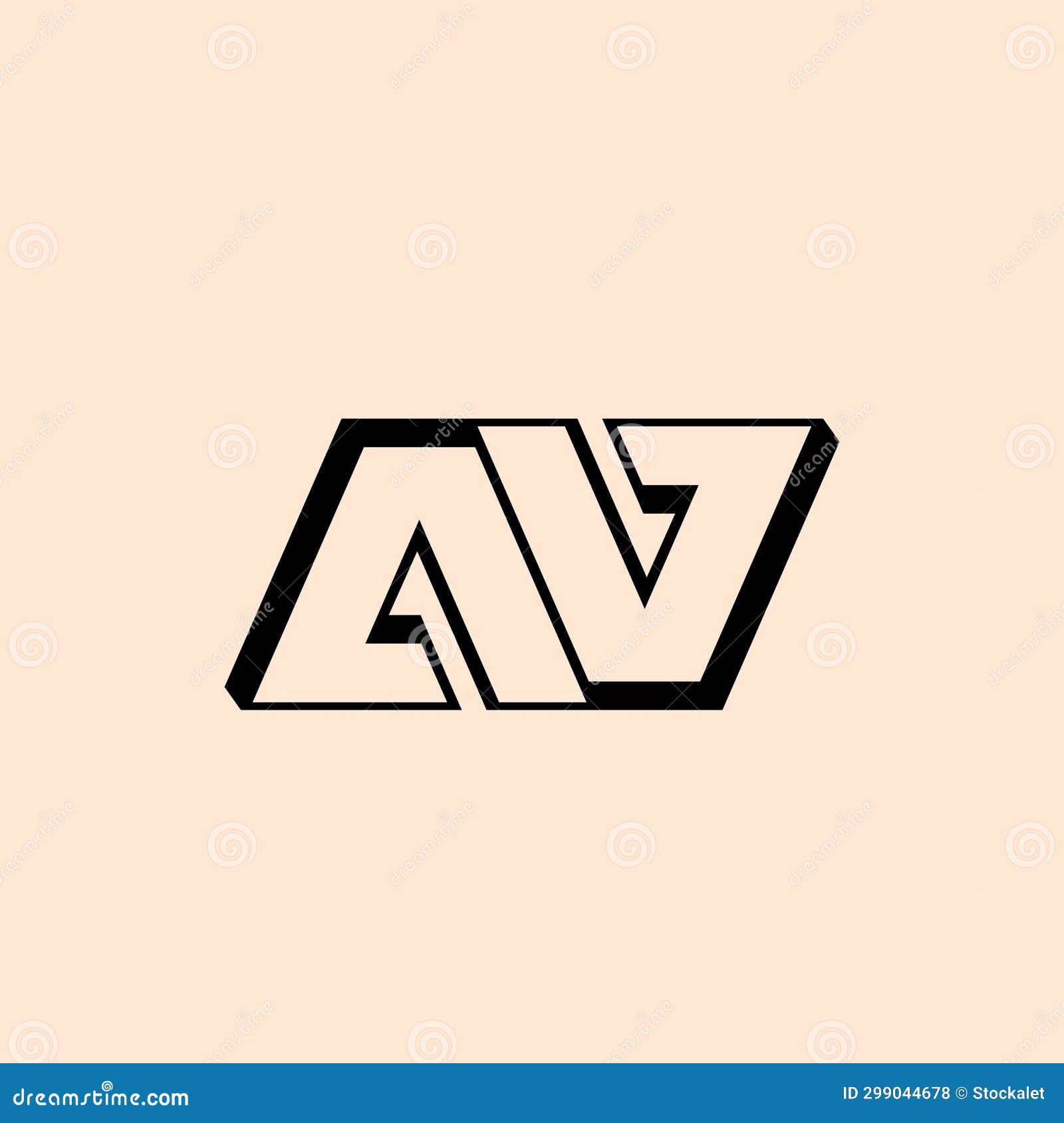 Arrow AV Monogram. Geometric Uppercase Bold Letter a, Letter V Logo ...