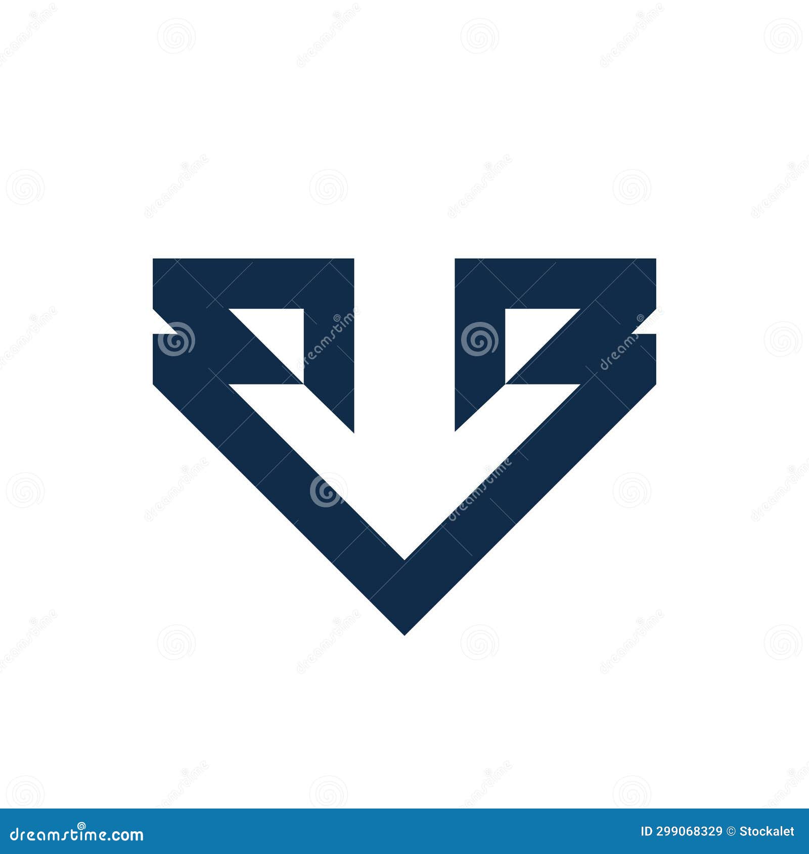 Arrow BB, BV Monogram. Geometric Uppercase Bold Letter B, Letter V Logo ...