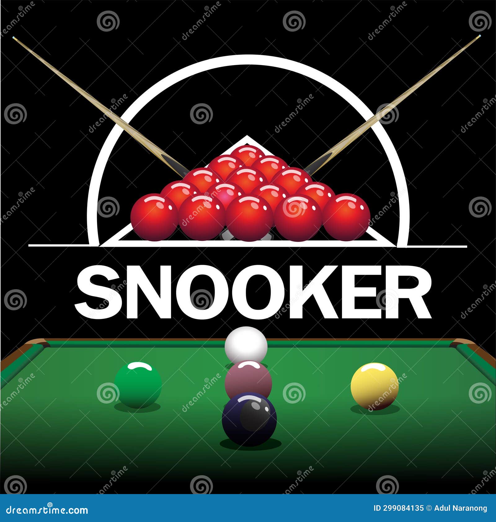 Snooker sport design, stock vector. Illustration of ball - 299084135