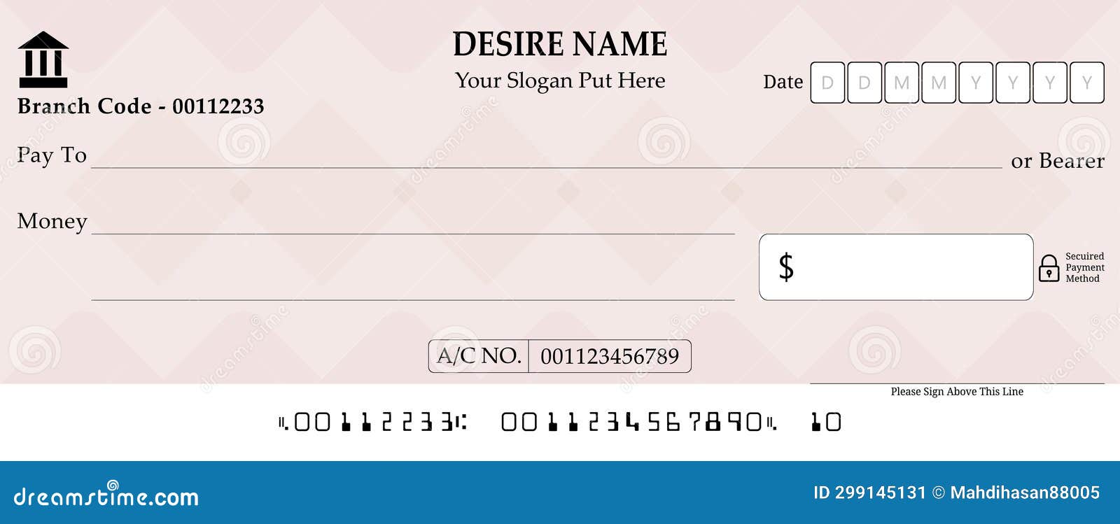 Crafting Fictional Finances with a Blank Checkbook on Soft Pink - a ...