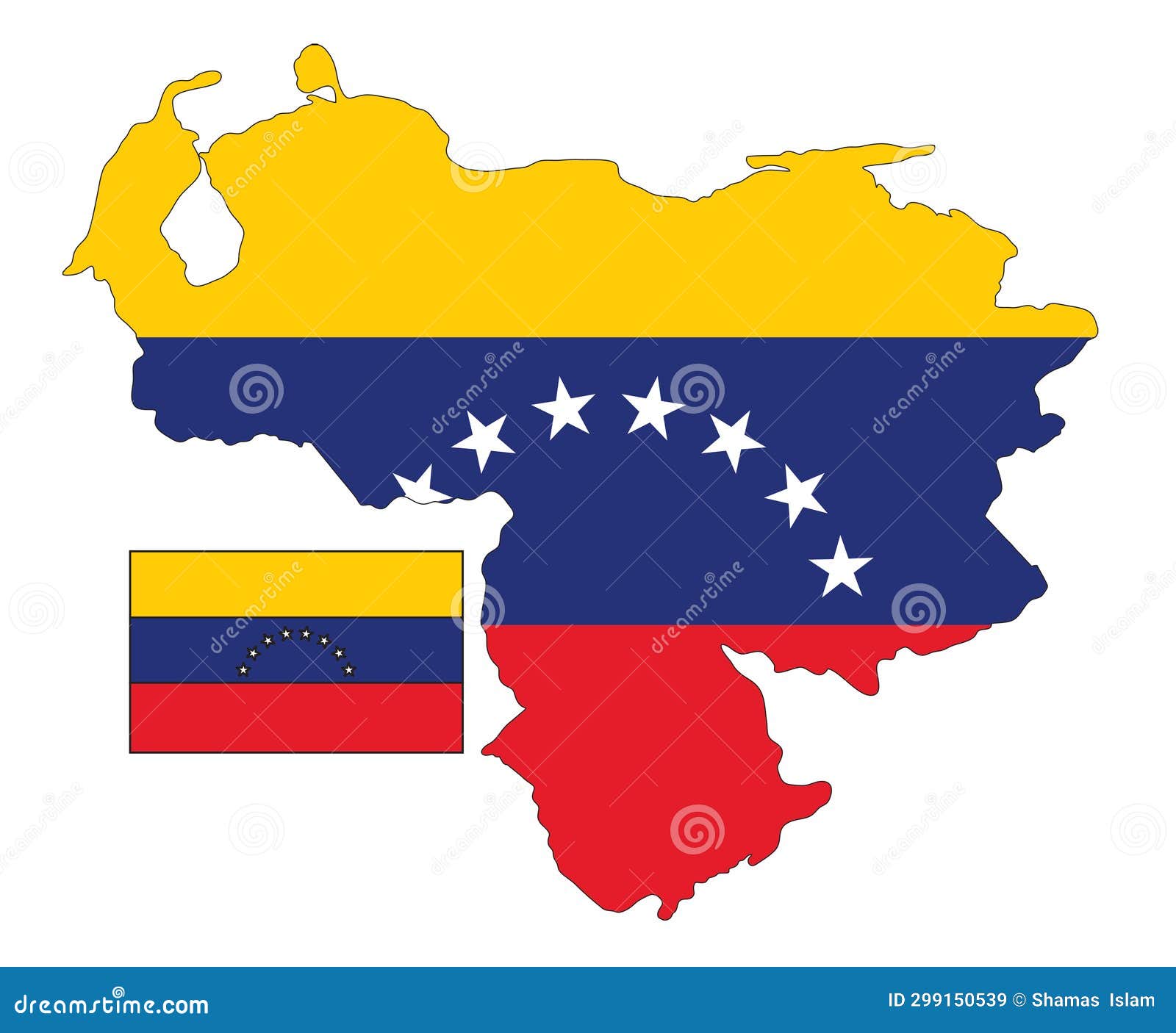 Venezuela Map and Flag stock illustration. Illustration of country ...