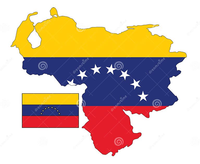 Venezuela Map and Flag stock illustration. Illustration of country ...