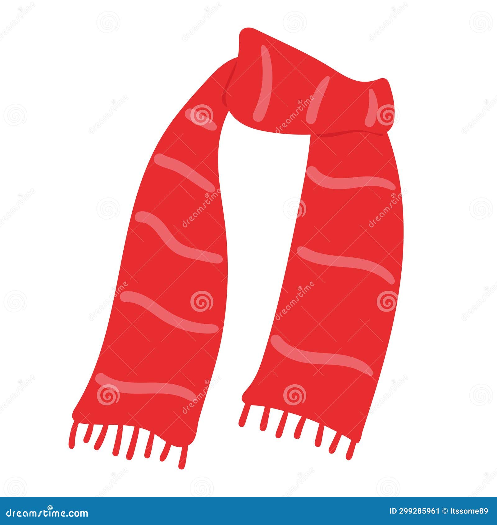 Hand Drawing Cartoon Red Scarf Stock Illustration - Illustration of ...