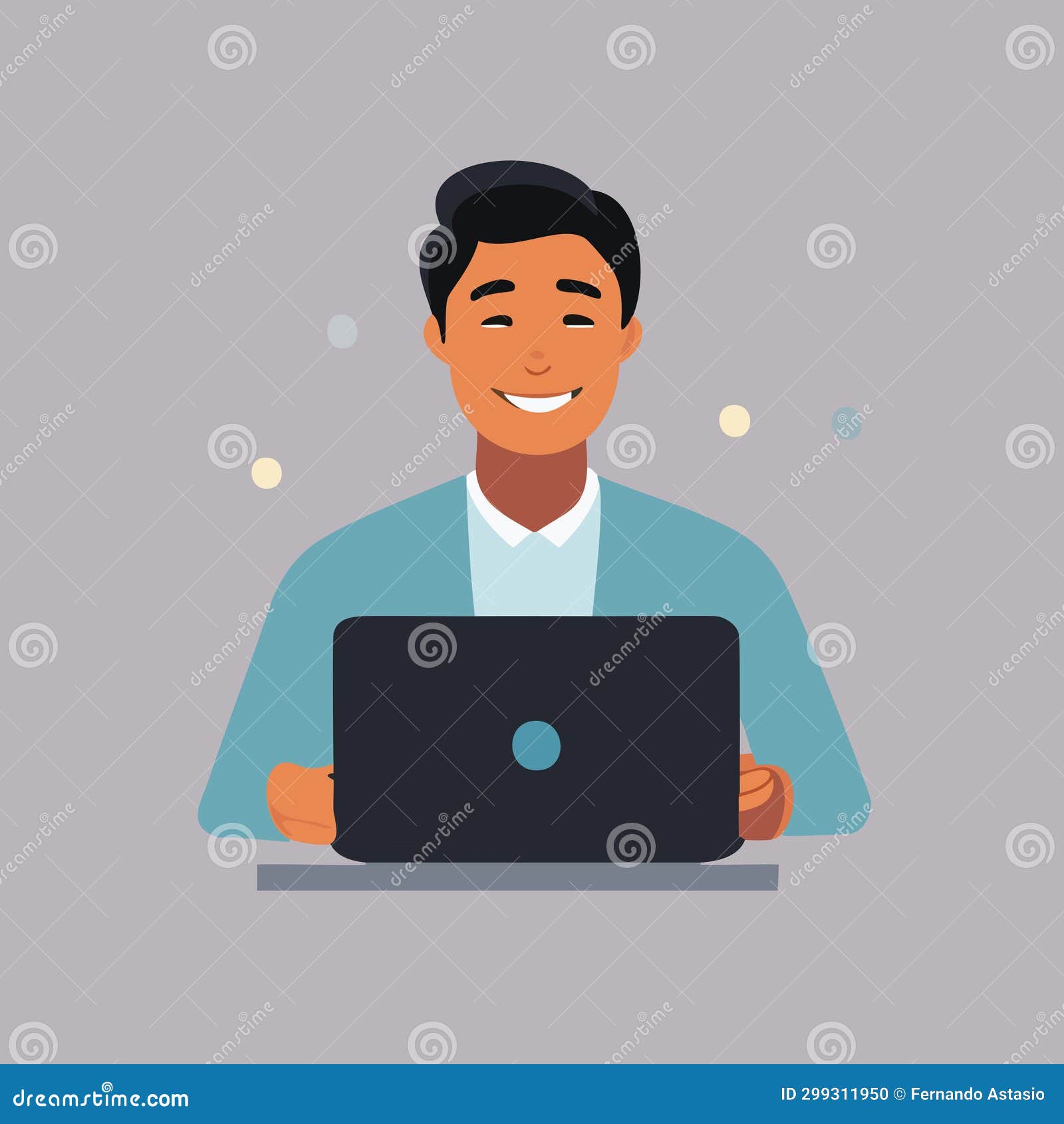 Community Manager. a Successful Man Holds a Computer. a Man with a ...