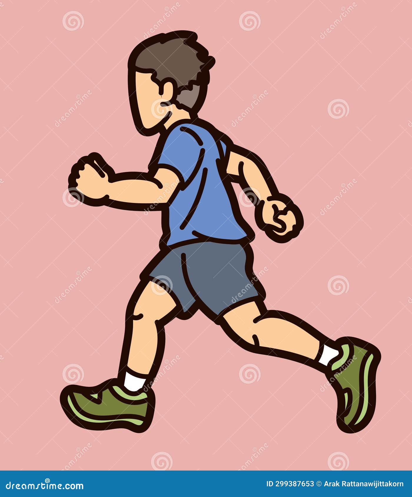 A Boy Running Action Movement Cartoon Sport Graphic Stock Vector ...
