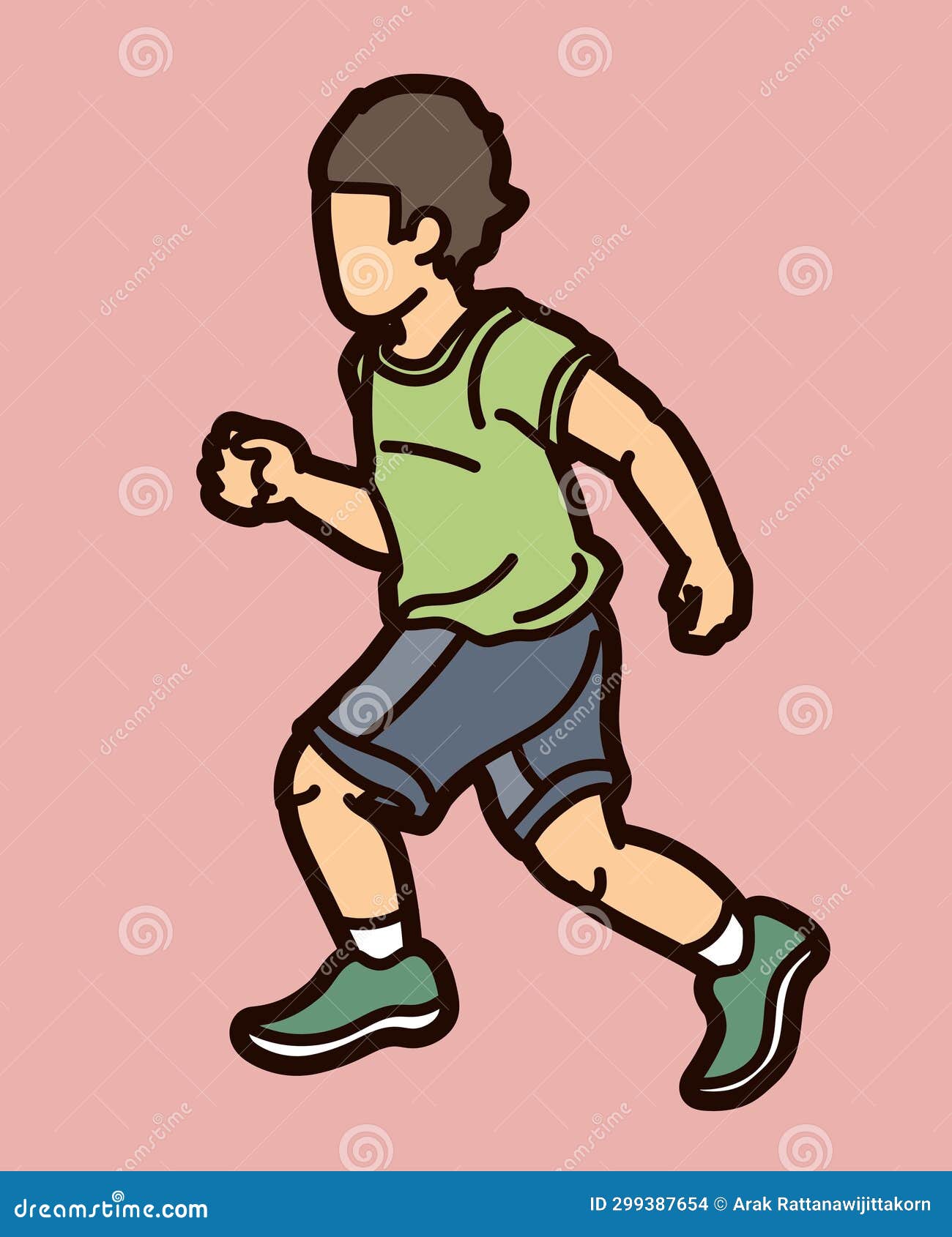 A Boy Running Action Movement Cartoon Sport Graphic Stock Vector ...