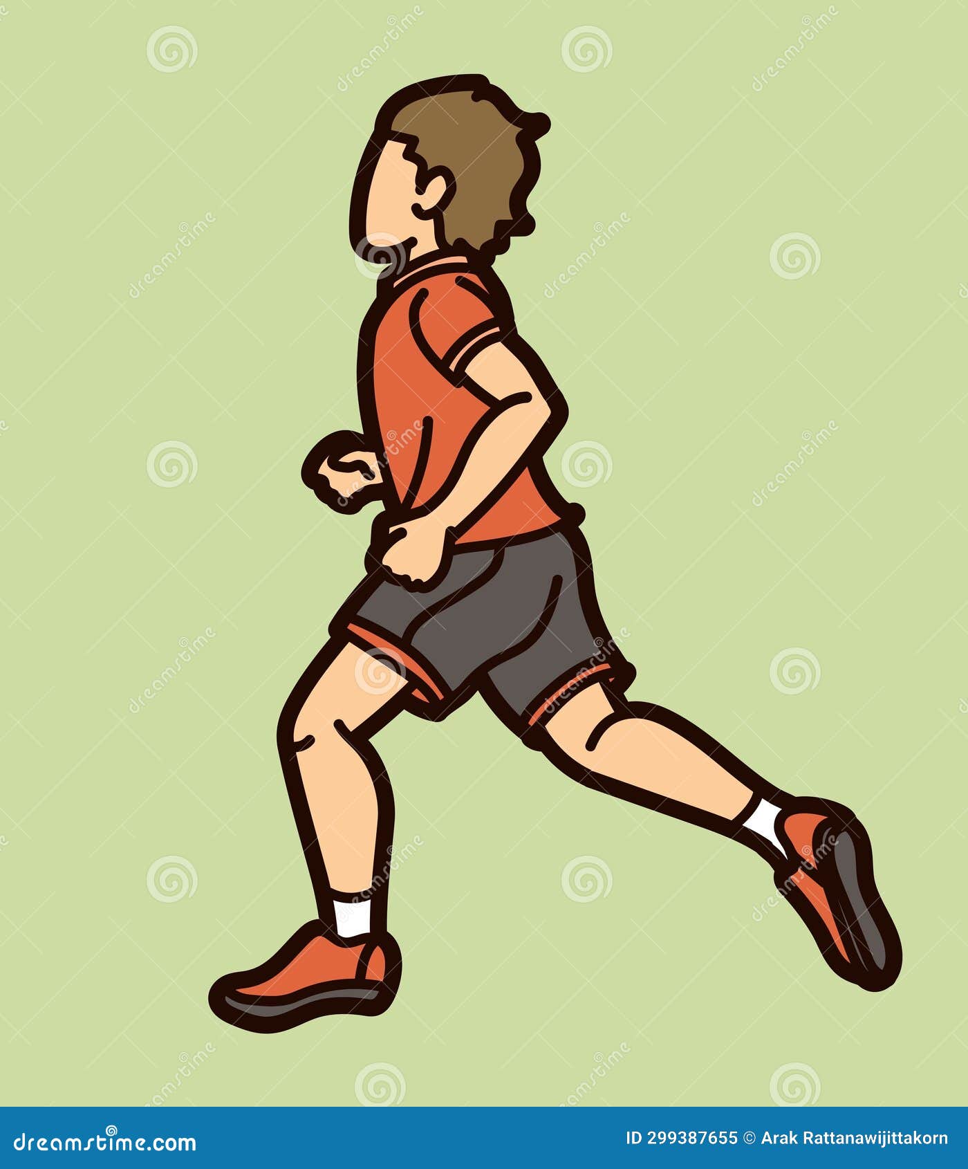 A Boy Running Action Movement Cartoon Sport Graphic Stock Illustration ...