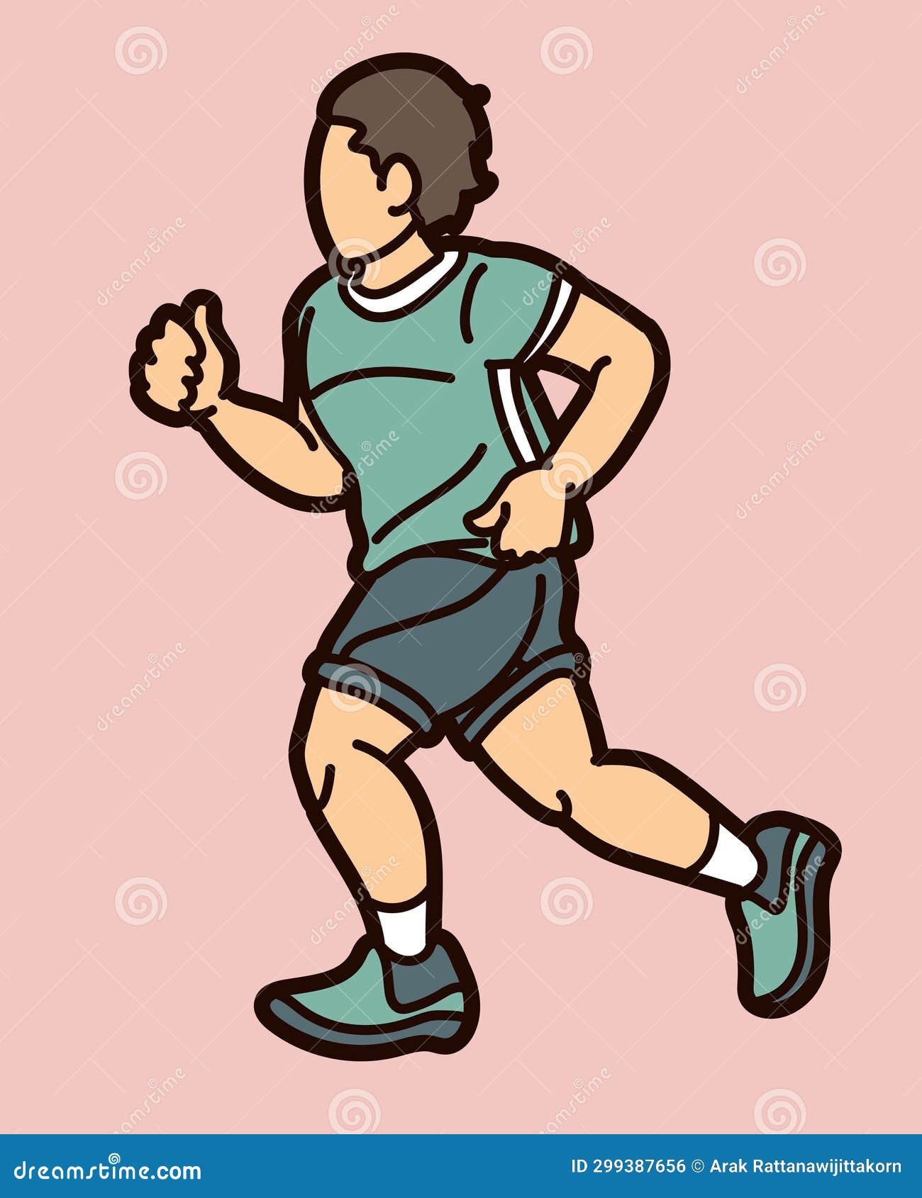 A Boy Running Action Movement Cartoon Sport Graphic Stock Illustration ...