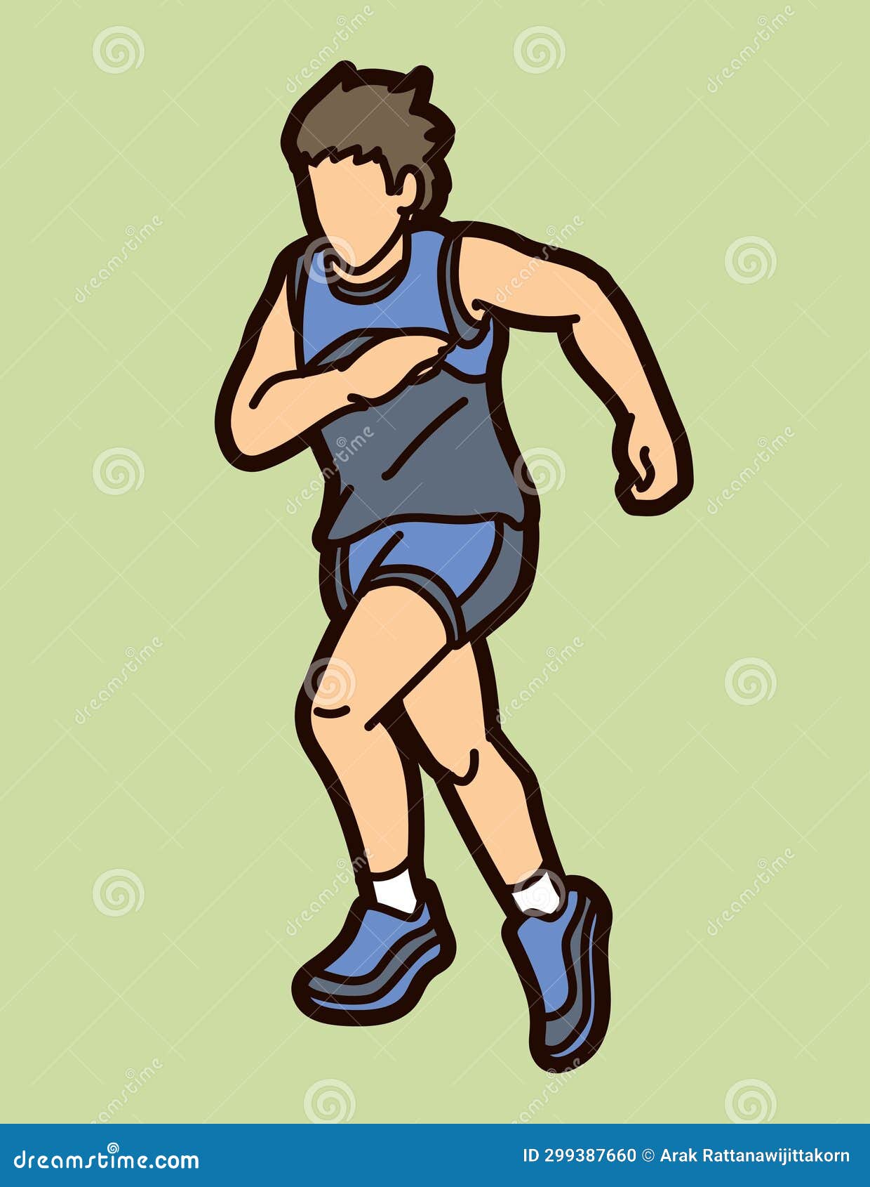 A Boy Running Action Movement Cartoon Sport Graphic Stock Illustration ...