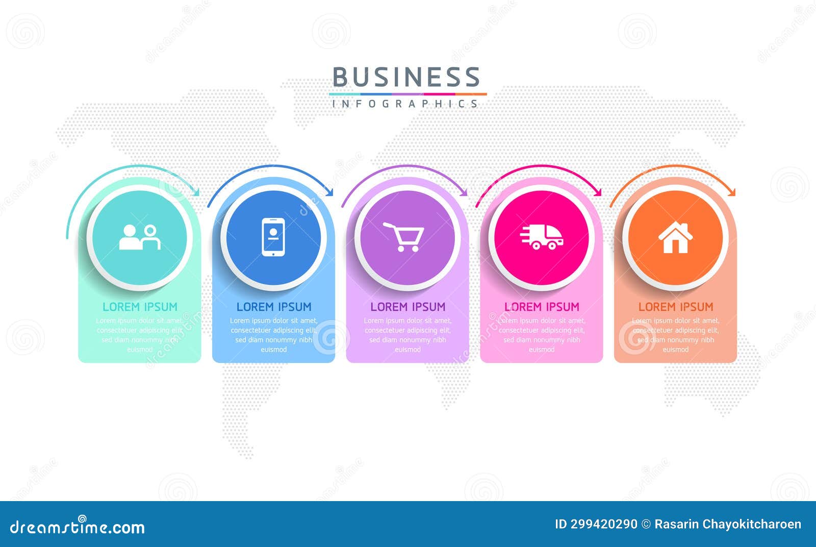 Vector Business Presentation Connecting Steps Infographic Template ...