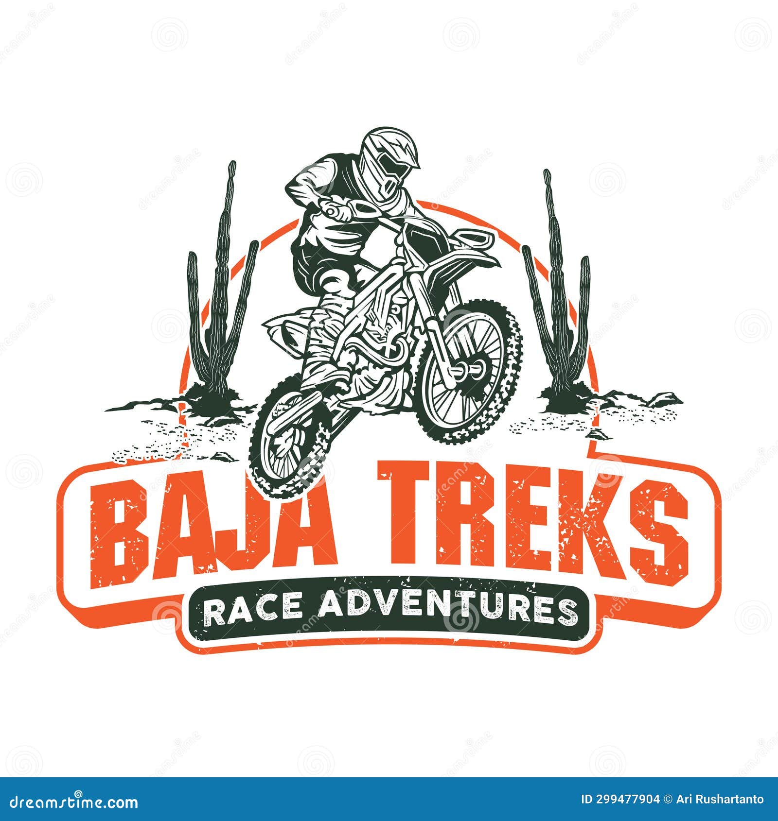 Motocross Enduro Racing Vector Illustration Logo Design Stock ...