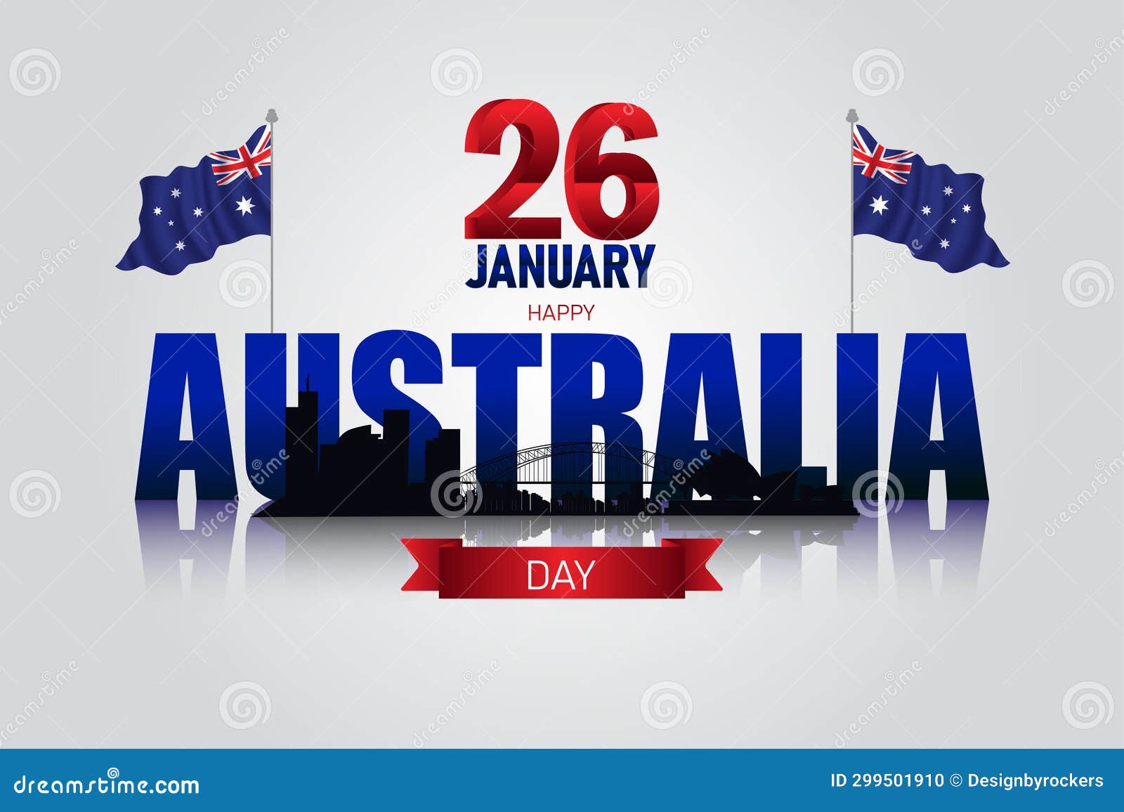 Australia Day 1788 Illustrated Vector Logo Badge, Ribbon In Australia ...