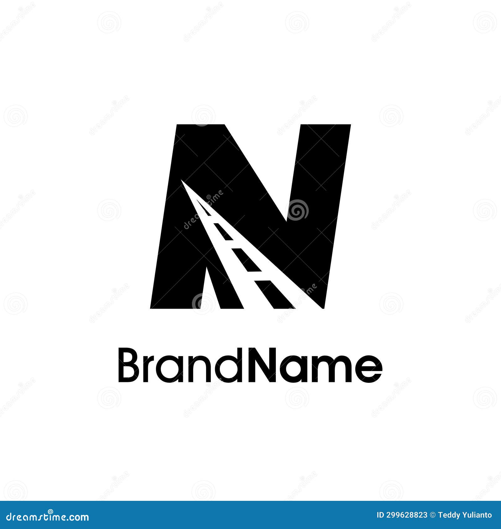 Minimalist Initial N Way Logo Stock Vector - Illustration of logo ...