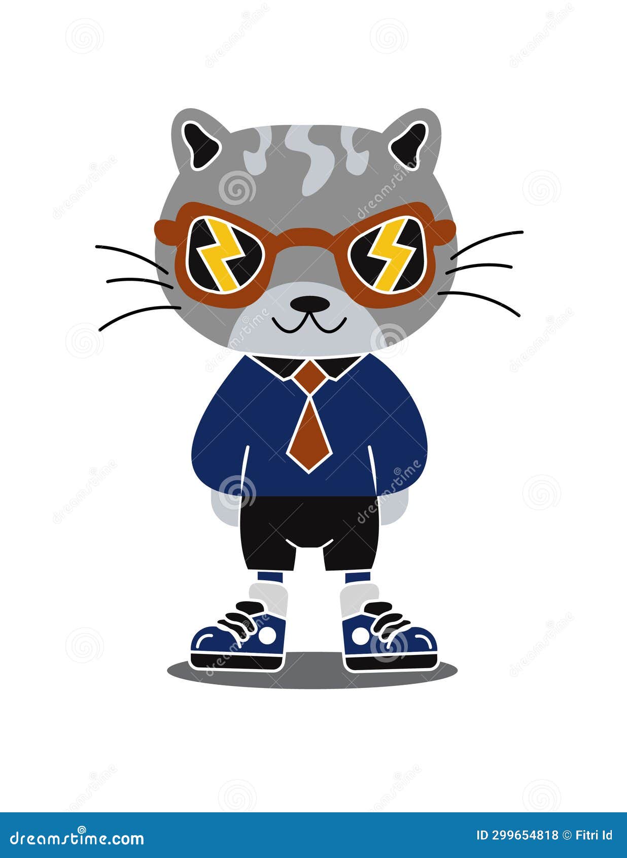 Sticker Sheet Design Mascot Cool Cat Stock Illustration - Illustration ...