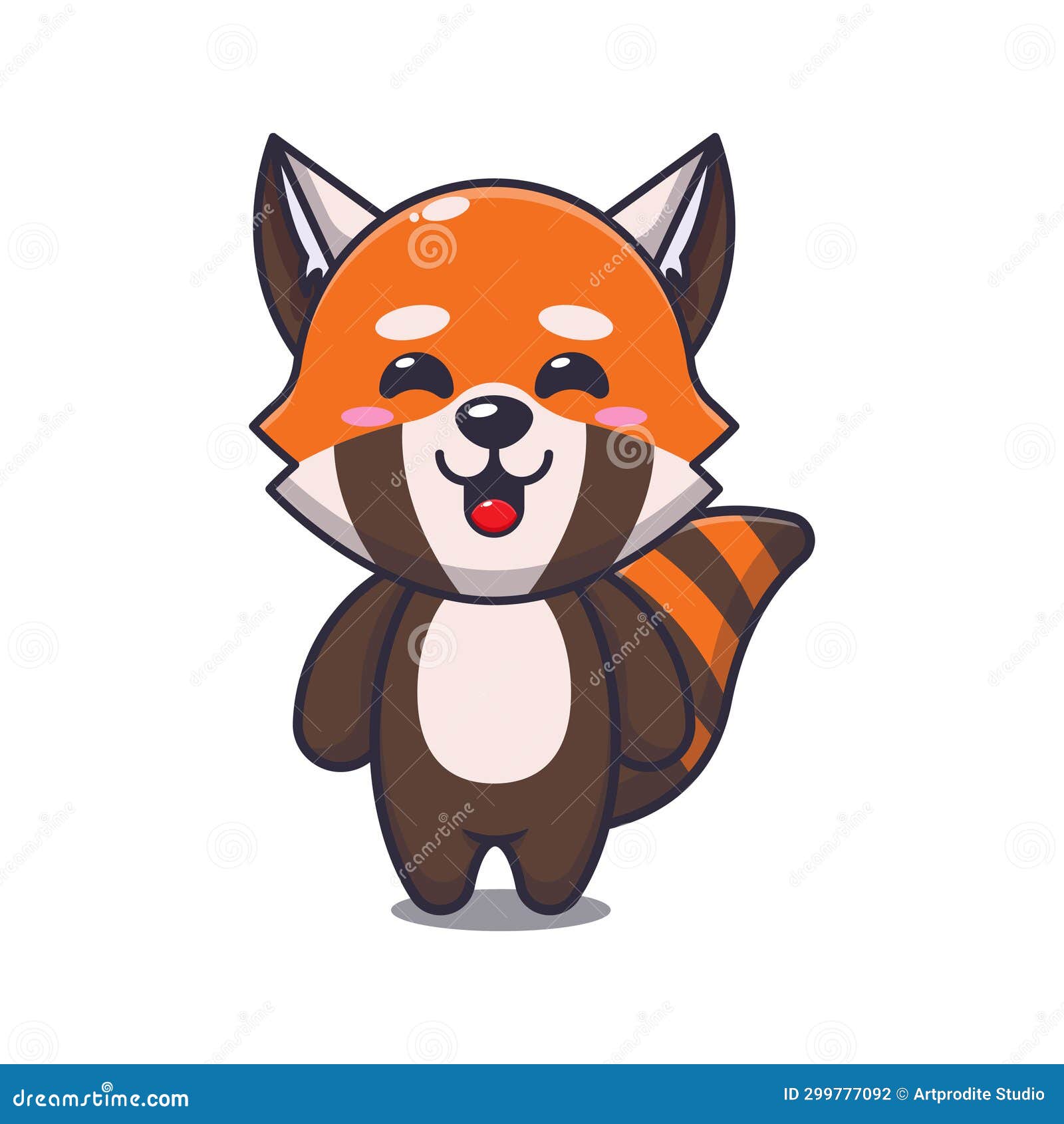Cute Red Panda Cartoon Vector Illustration. Stock Vector - Illustration ...
