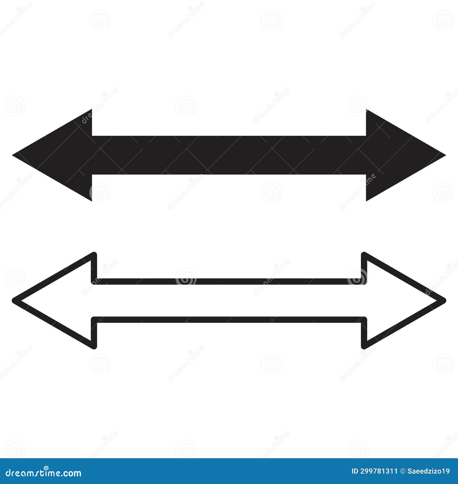 Double Arrow Icon Set in Two Styles Isolated on White Background ...