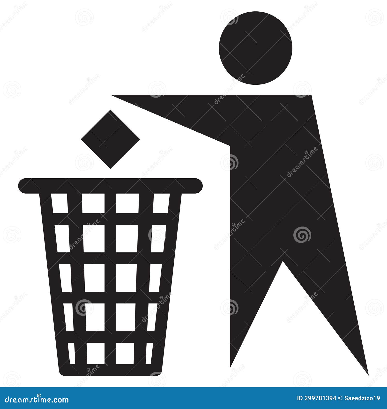 Man Throwing Garbage Icon . Recycling Sign Icon Vector Stock ...