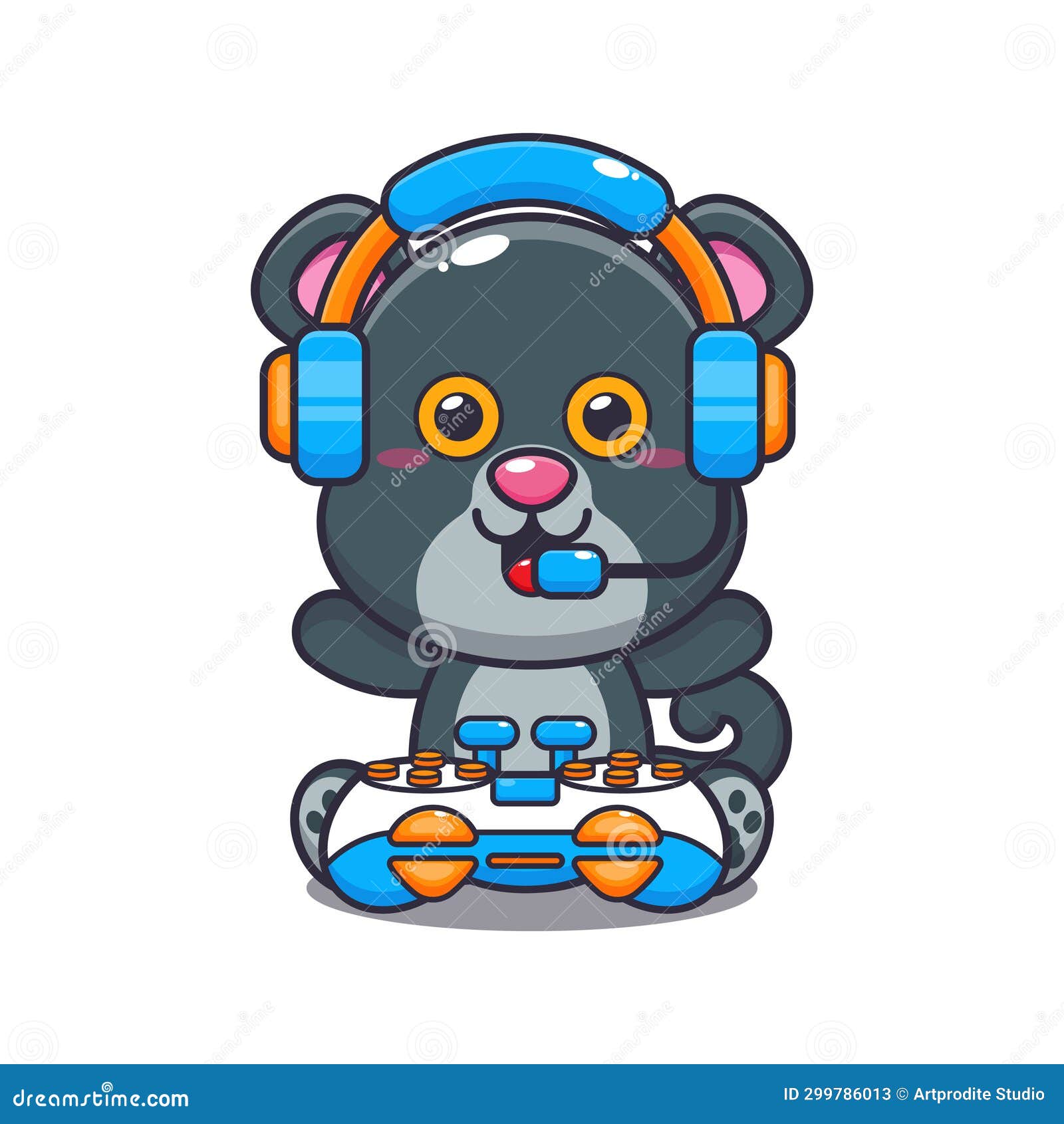 Gamer Cartoon Character Vector Illustration | CartoonDealer.com #60805948