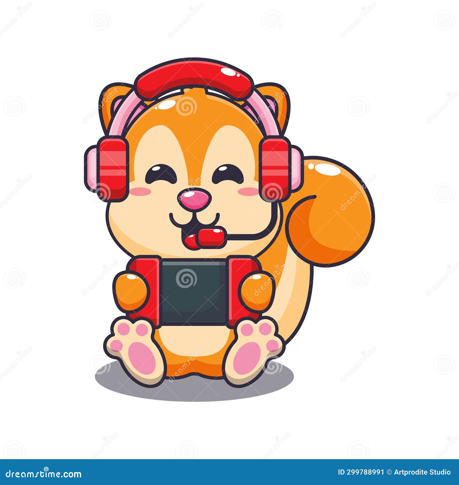 Cute Squirrel Play a Game Cartoon Vector Illustration. Stock Vector ...