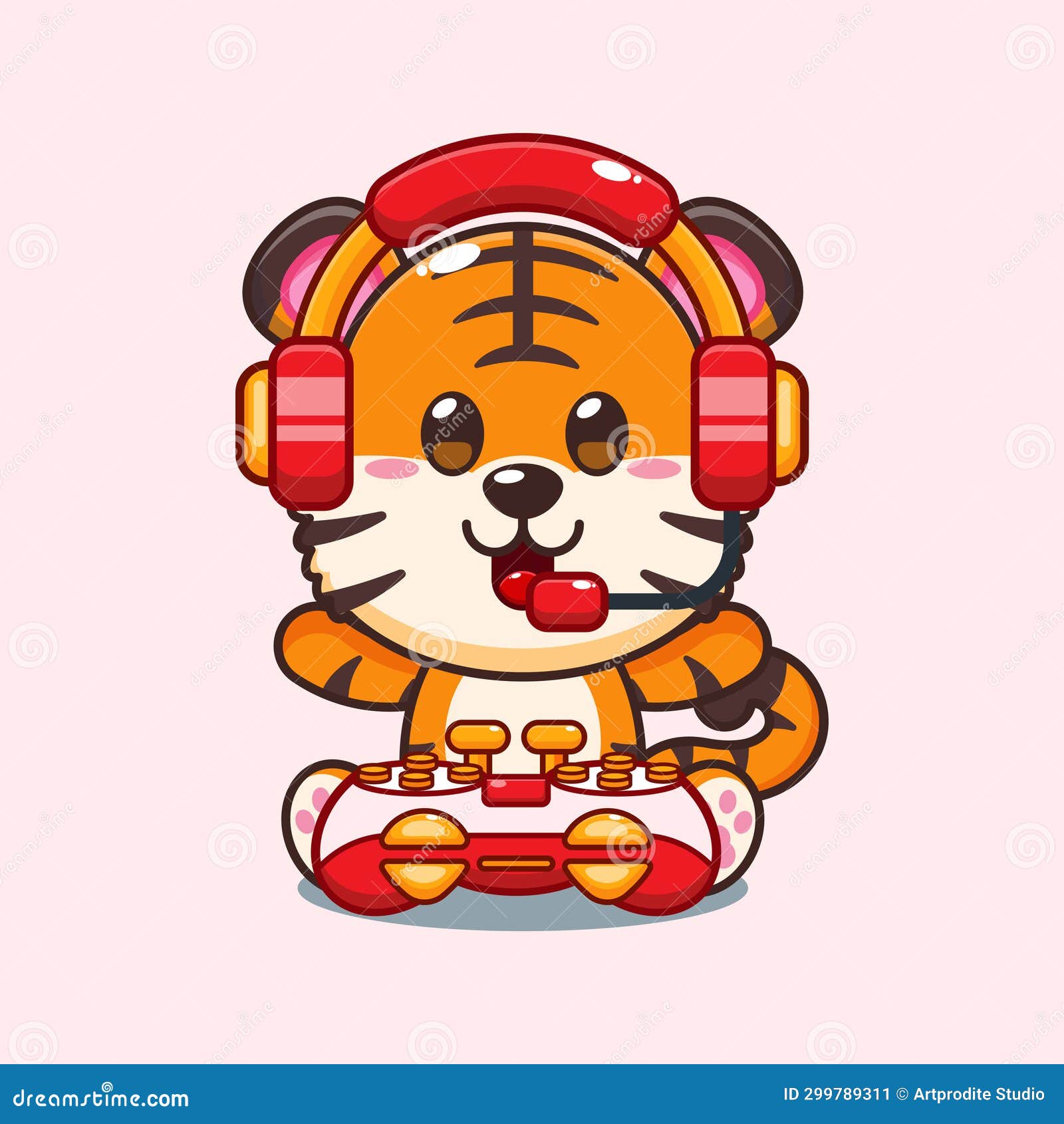 Tiger Gamer Mascot Logo Design Vector Illustration | CartoonDealer.com ...