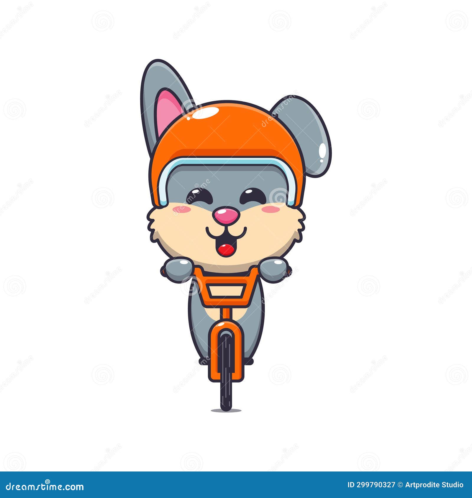 Cute Rabbit Ride on Bicycle Cartoon Vector Illustration. Stock Vector ...
