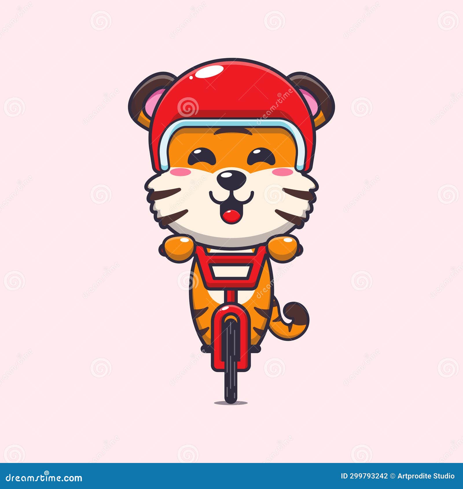 Cute Tiger Ride on Bicycle Cartoon Vector Illustration. Stock Vector ...