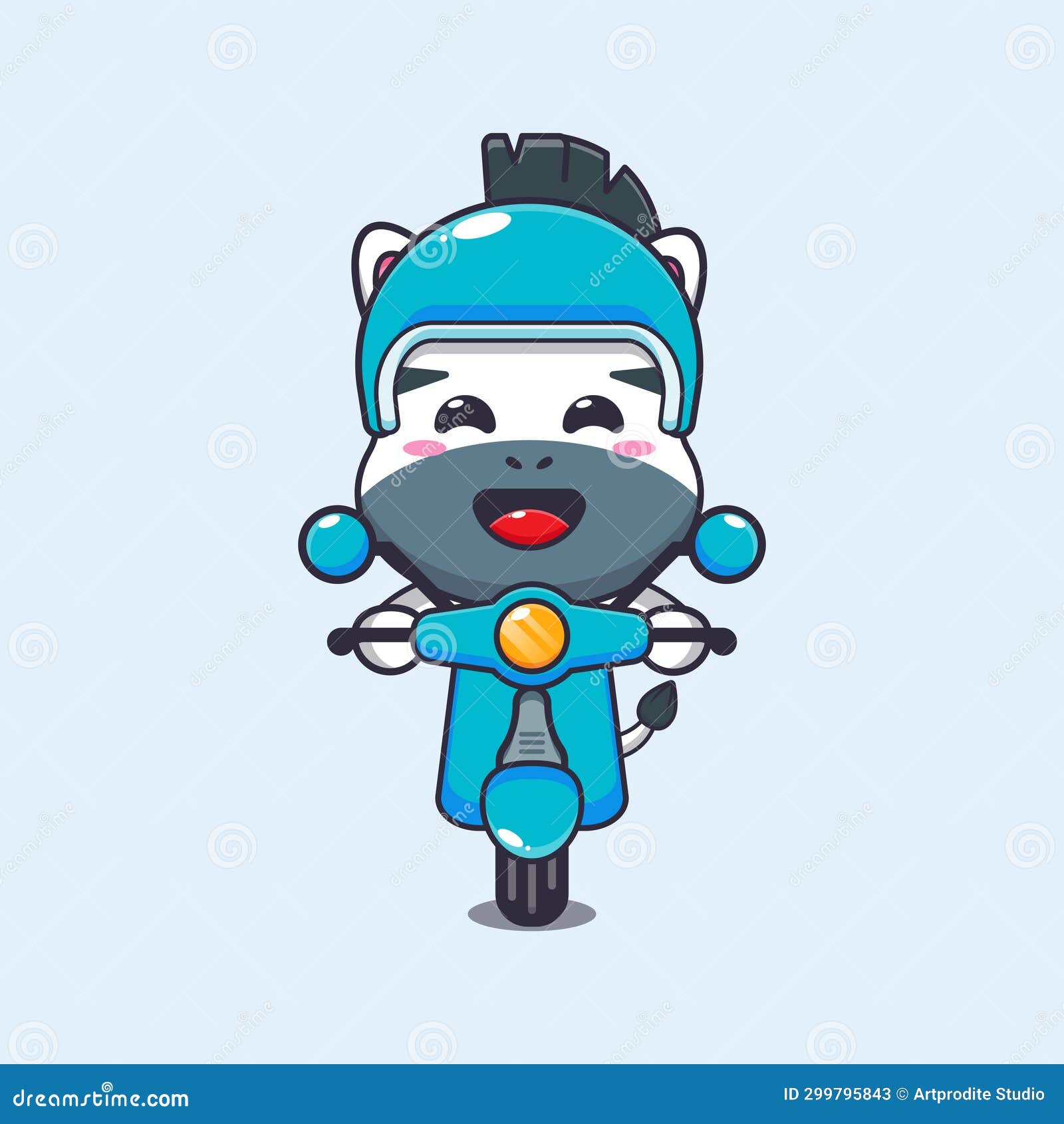 Cute Zebra Ride on Scooter Cartoon Vector Illustration. Stock Vector ...