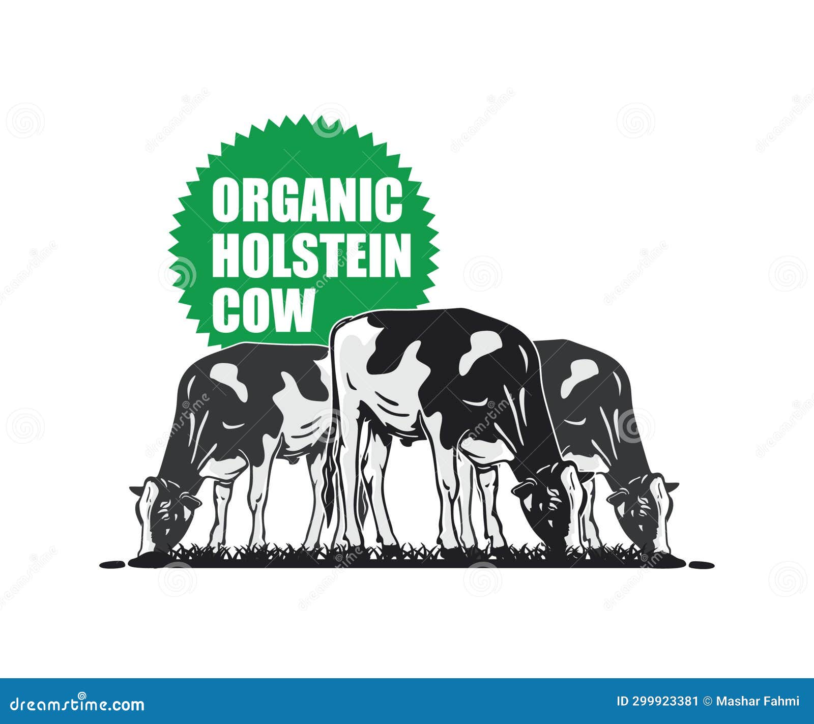 GREAT HOLSTEIN COW HEAD LOGO Cartoon Vector | CartoonDealer.com #299765347