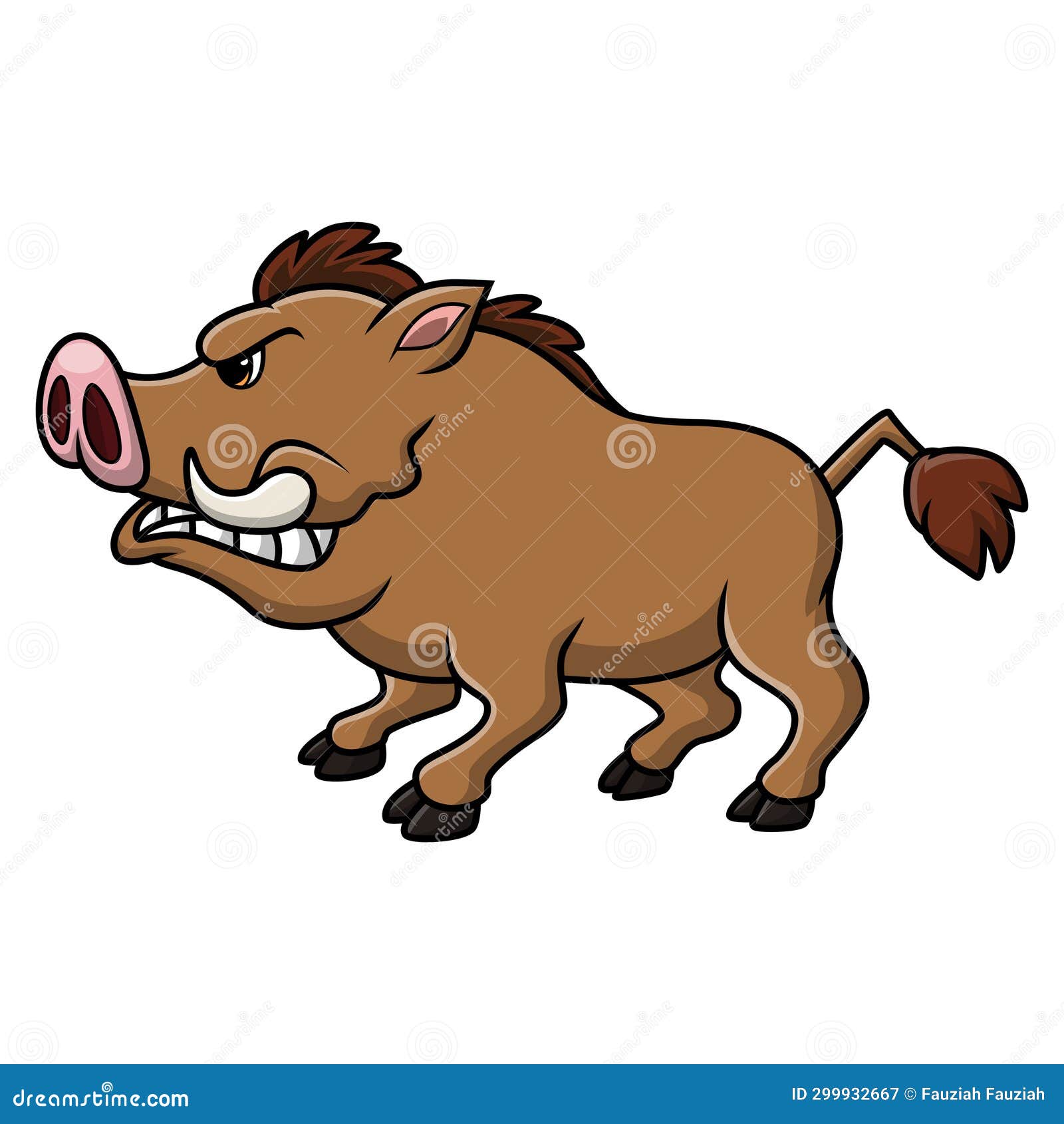 Warthog Cartoon Character Vector Logo Template | CartoonDealer.com ...