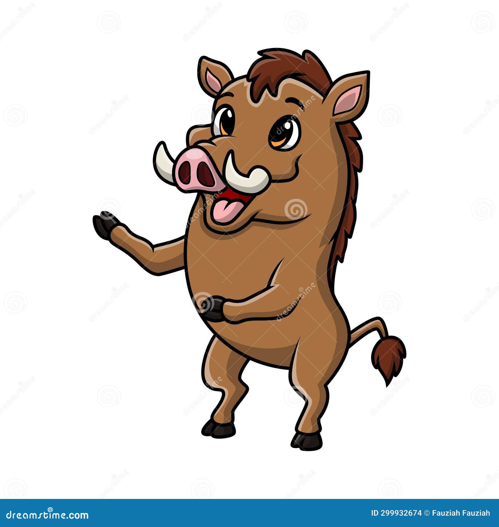 Warthog Cartoon Character Vector Logo Template | CartoonDealer.com ...