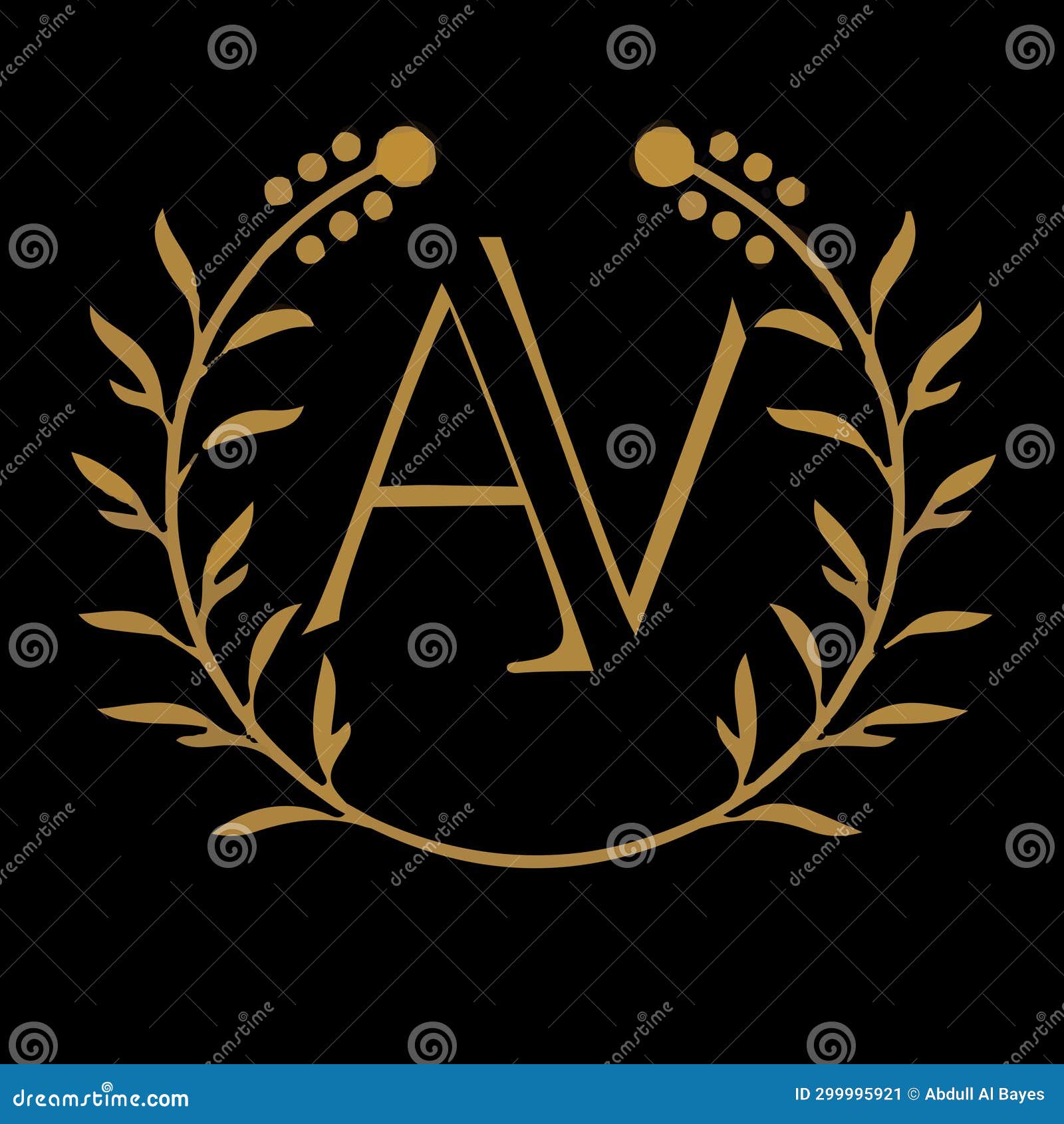 AV Letter Branding Logo Design with a Leaf. Stock Vector - Illustration ...