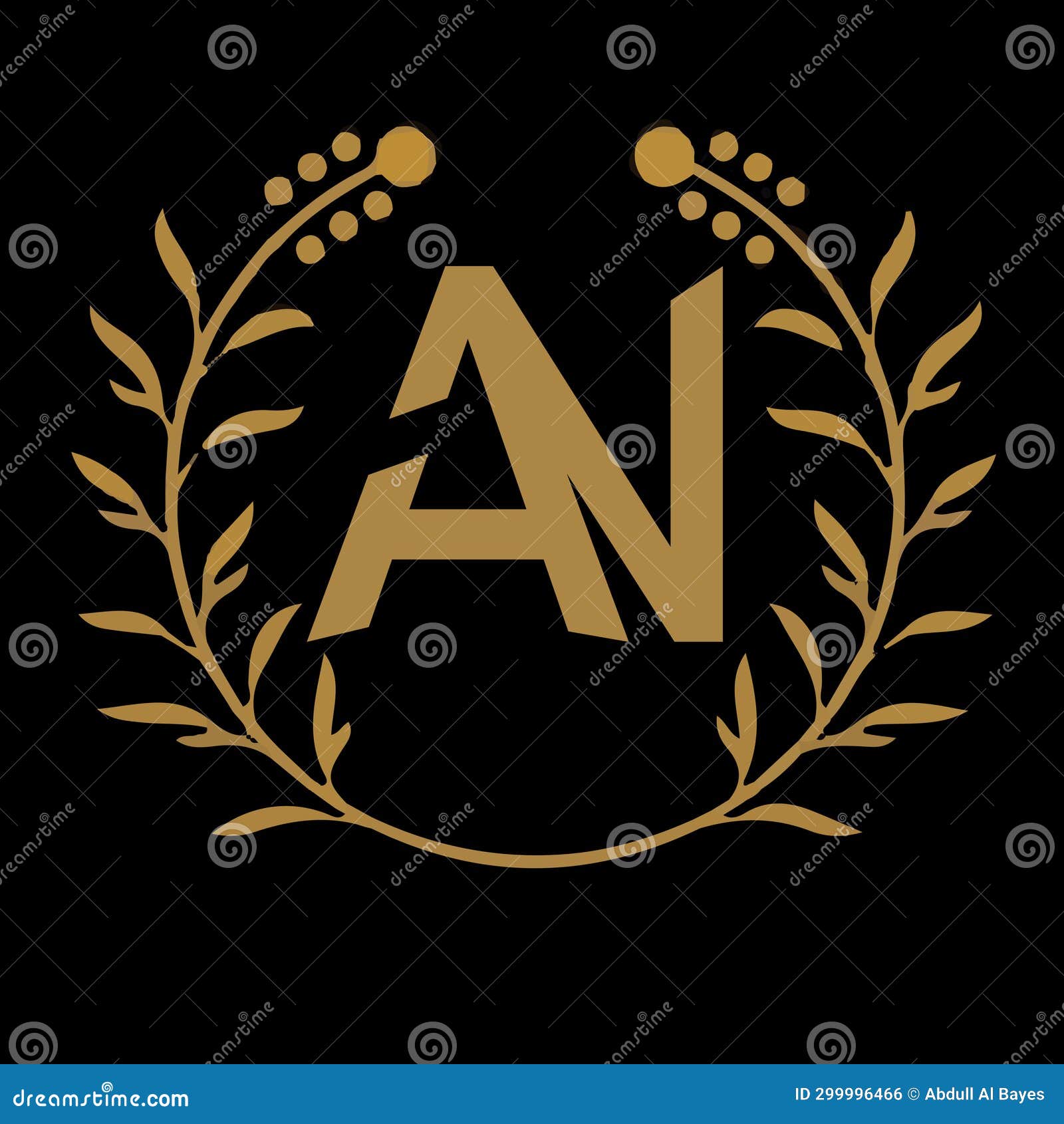 An Letter Branding Logo Design with a Leaf. Stock Vector - Illustration ...