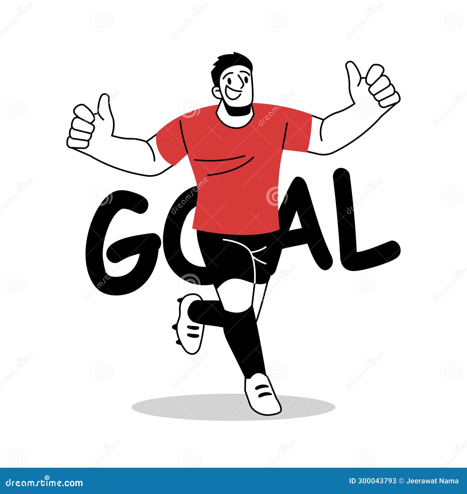 Soccer Player Celebrates Scoring a Goal Vector Cartoon Illustration ...