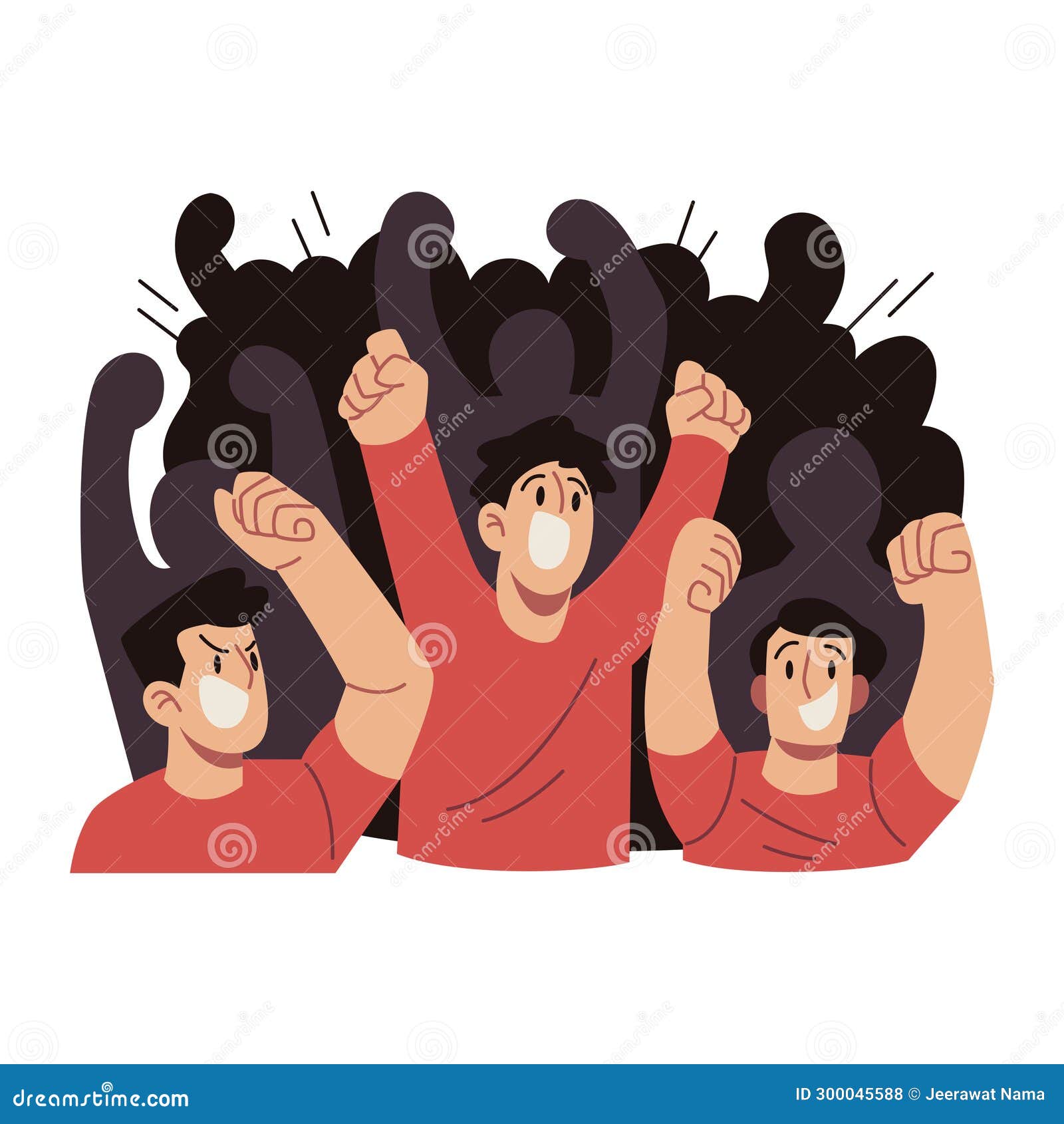 Soccer Spectators Cheer Cheerfully Vector Cartoon Illustration Stock ...