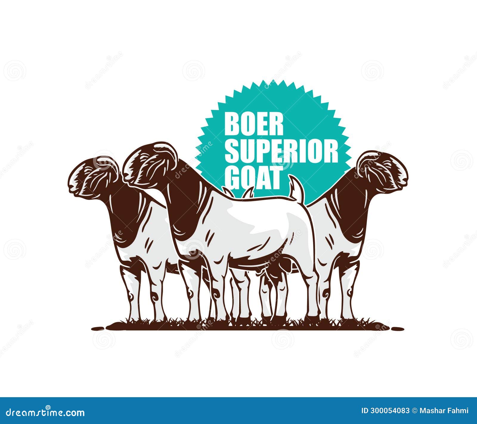 SUPERIOR BOER GOAT STANDING LOGO Stock Vector - Illustration of farmer ...